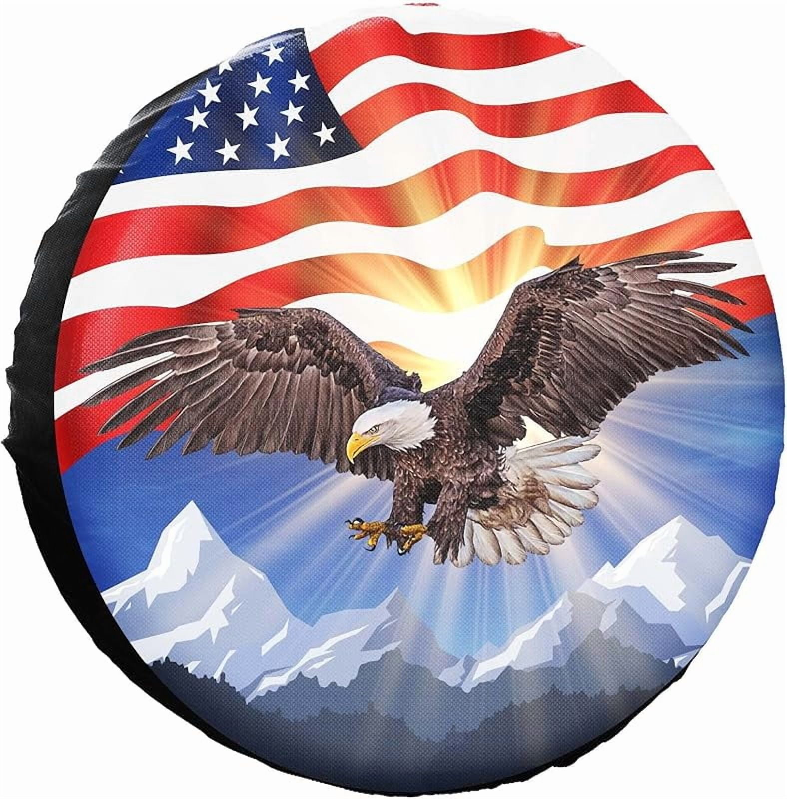 Spare Tire Cover American Eagle Flag Polyester Universal Waterproof ...