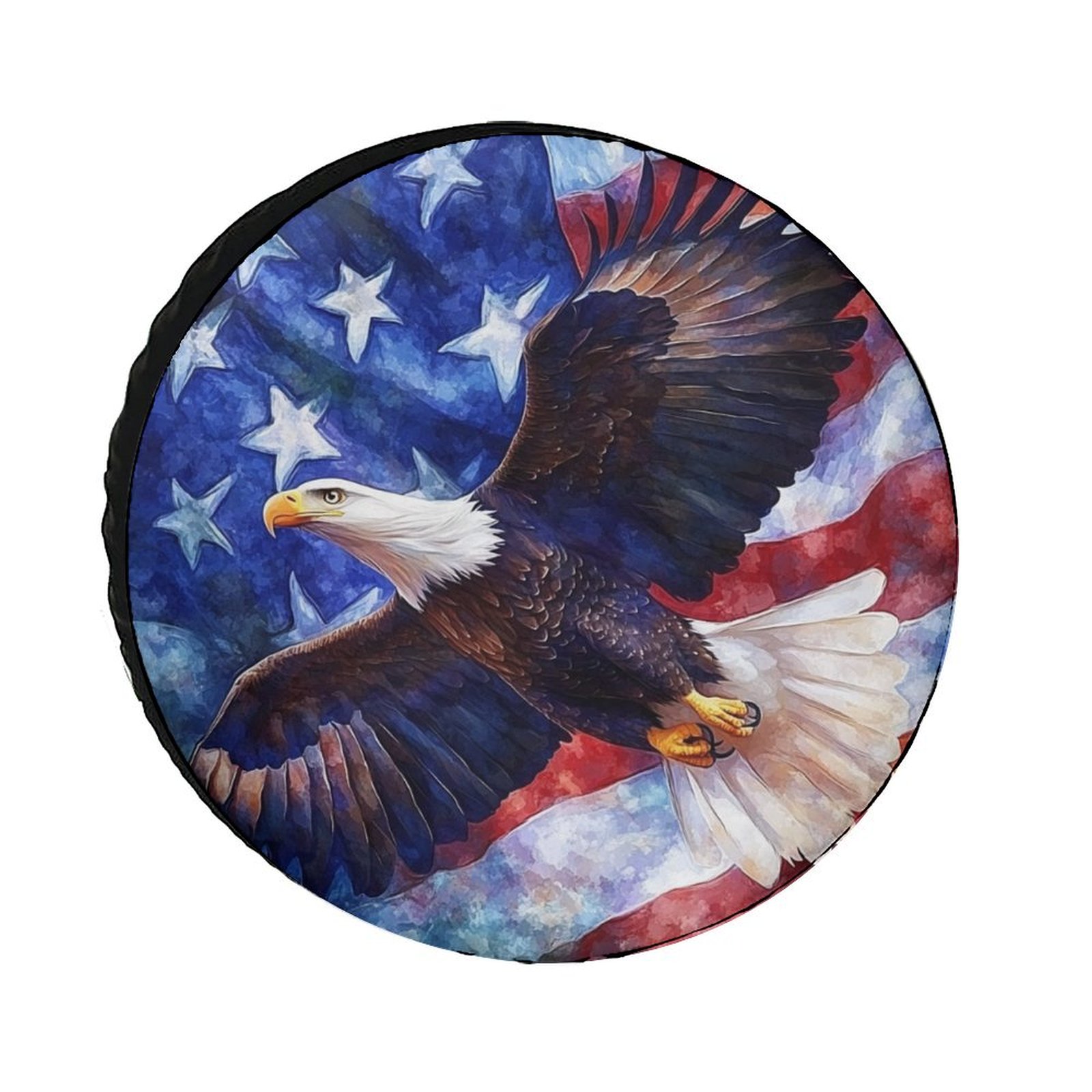 Spare Tire Cover American Flag with A Bald Eagle Wheel Protectors ...