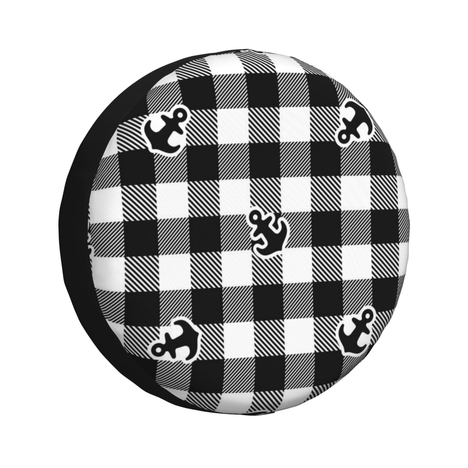 Spare Tire Cover, Anchor Black Tartan Plaid Wheel Cover Tire Covers for ...