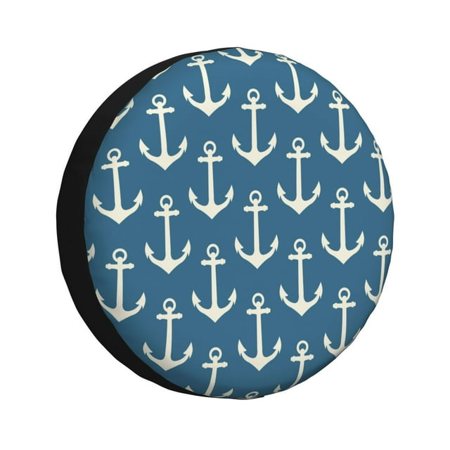 Spare Tire Cover - Anchor blue vintage Universal Fit for RV Car Camper ...