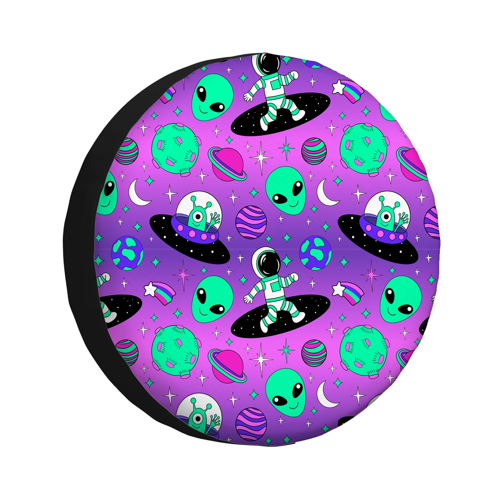 Spare Tire Cover Astronauts And Alien In Space Cartoon Weatherproof ...