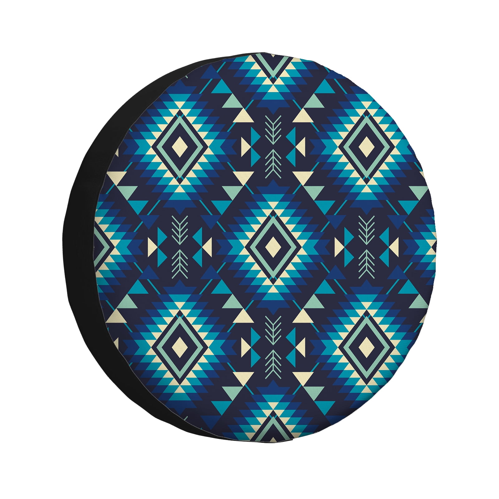 Spare Tire Cover Aztec Motif Tribal Ethnic Blue Navajo Decoration ...