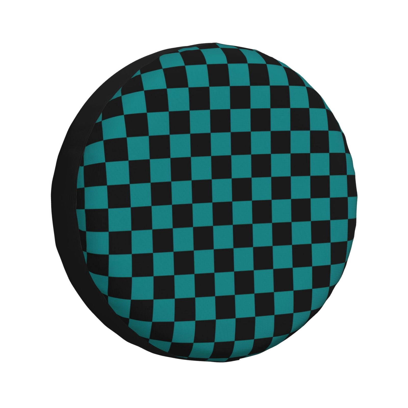 Spare Tire Cover, Black And Teal Checkerboard Wheel Cover Tire Covers ...