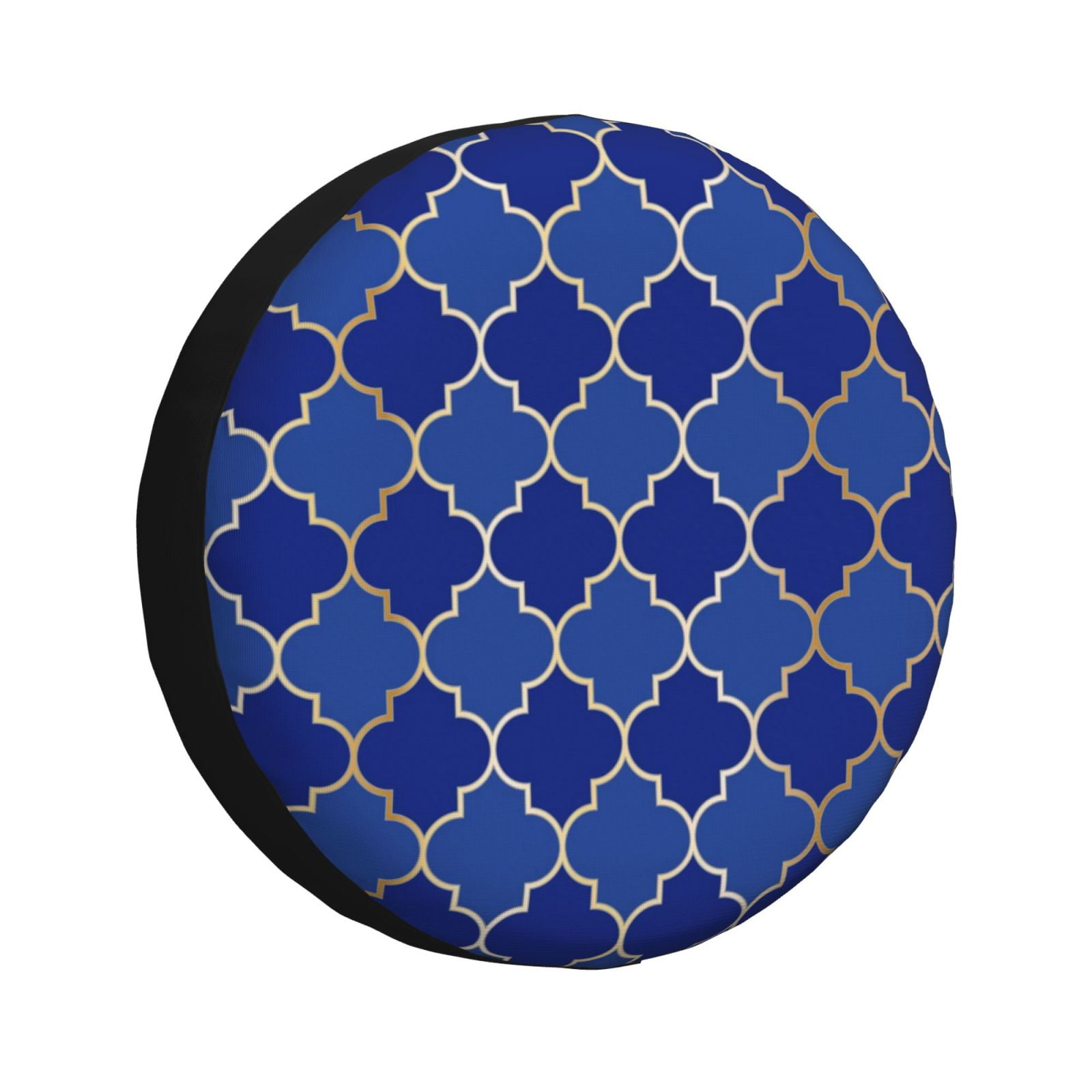 Spare Tire Cover - Blue Gold Grid Lantern Shapes Universal Fit for RV ...