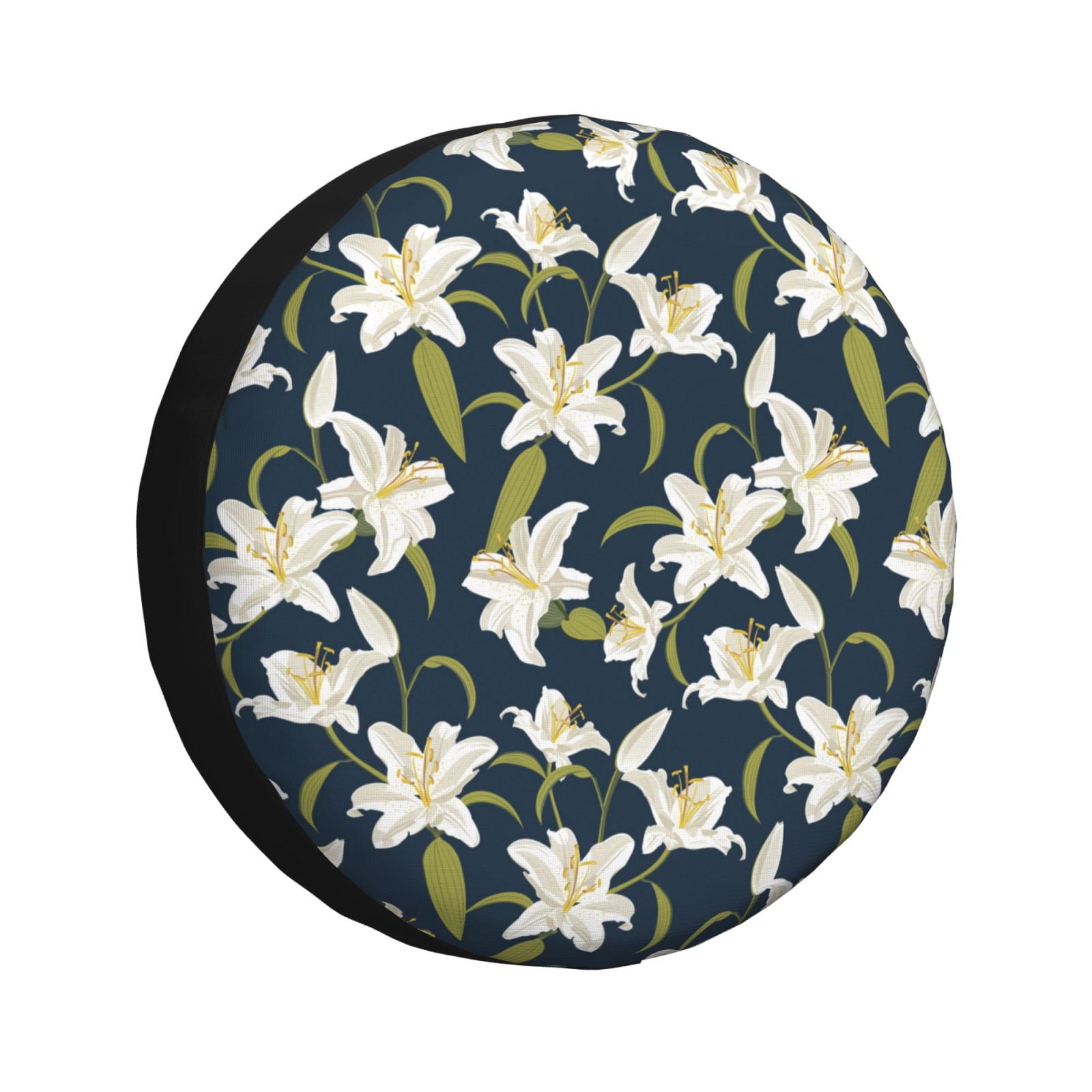 Spare Tire Cover - Blue Lilies Flowers Universal Fit for RV Car Camper ...