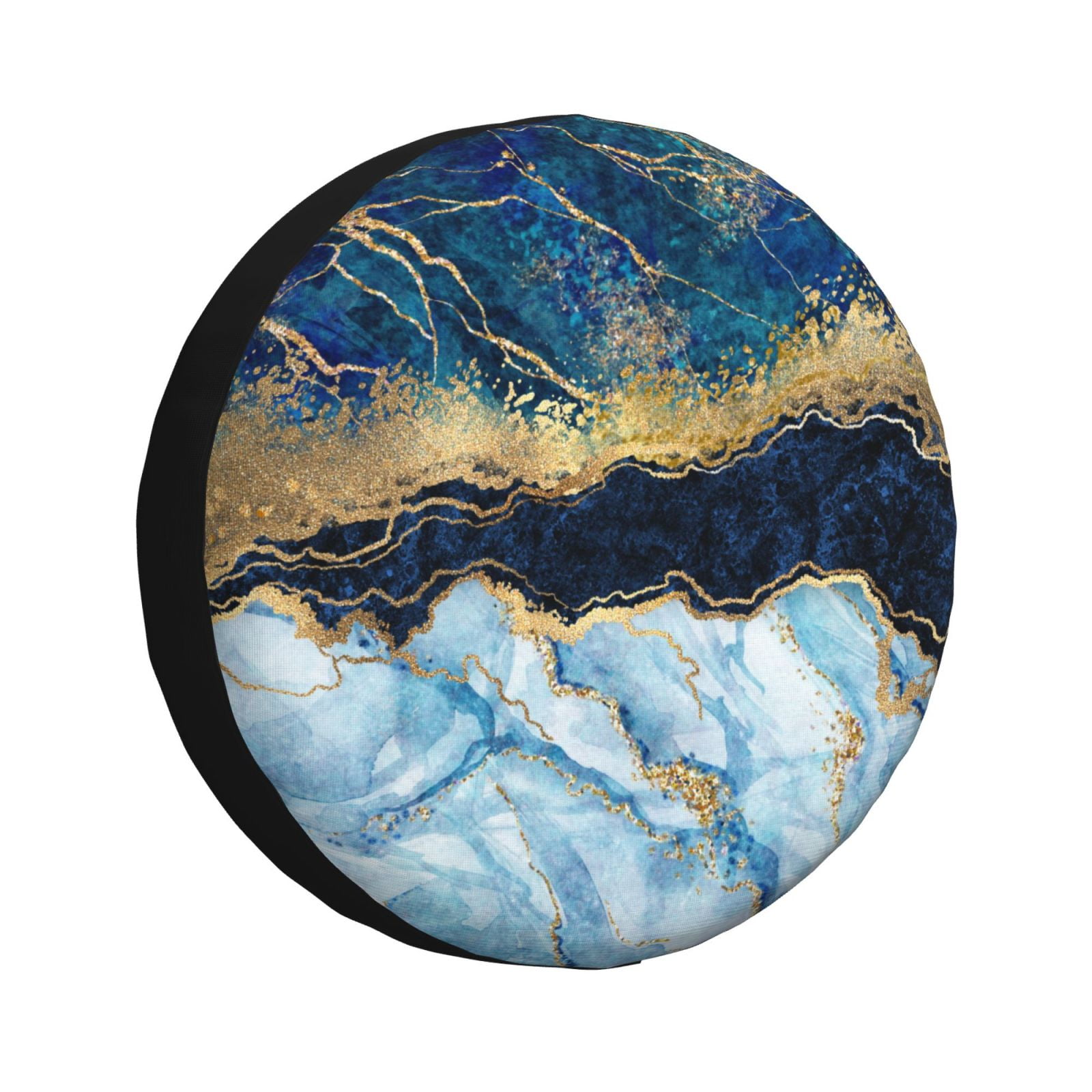 Spare Tire Cover - Blue Marble Gold Foil Glitter Decor Universal Fit ...