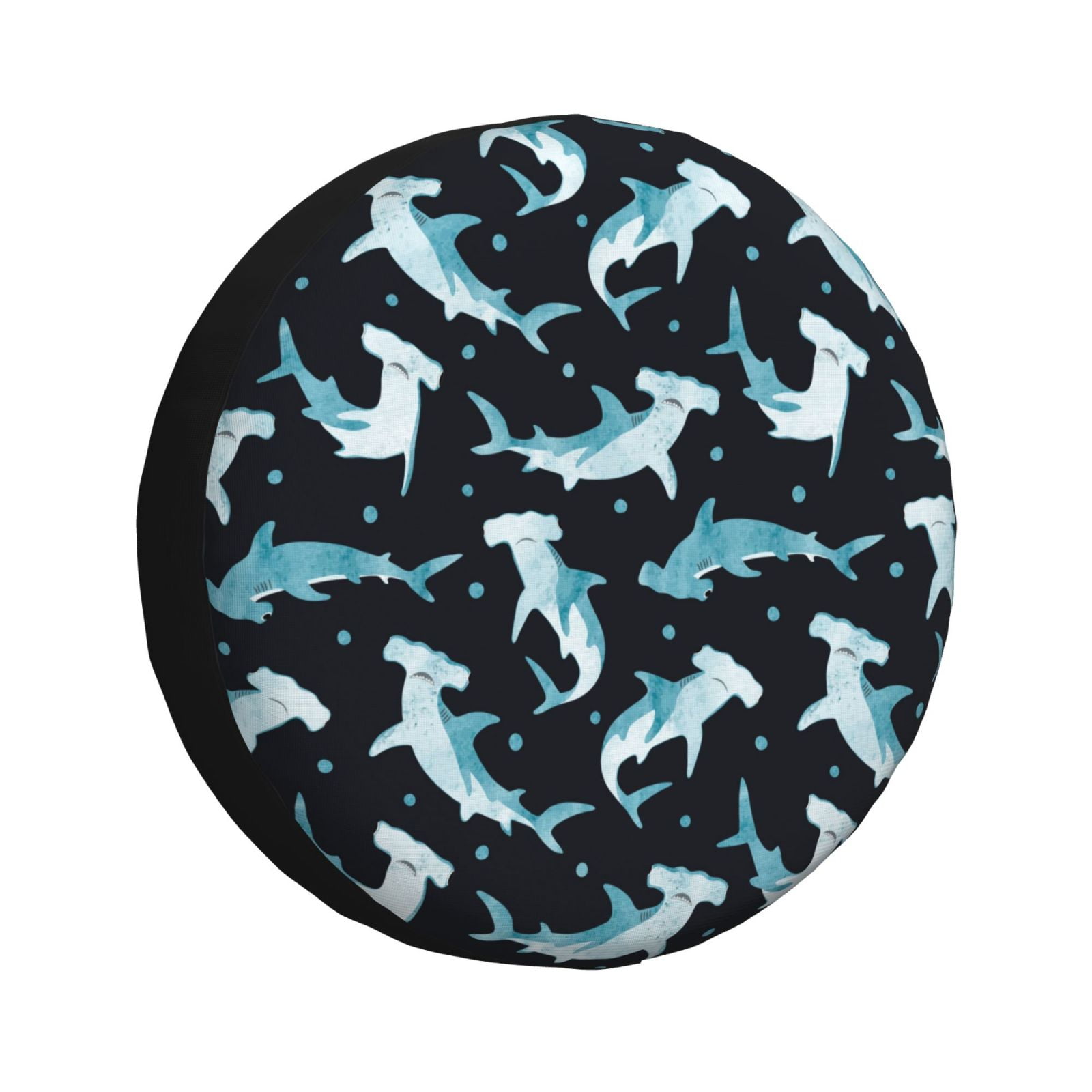 Spare Tire Cover Blue dot hammerhead shark Waterproof Trailer Tire ...