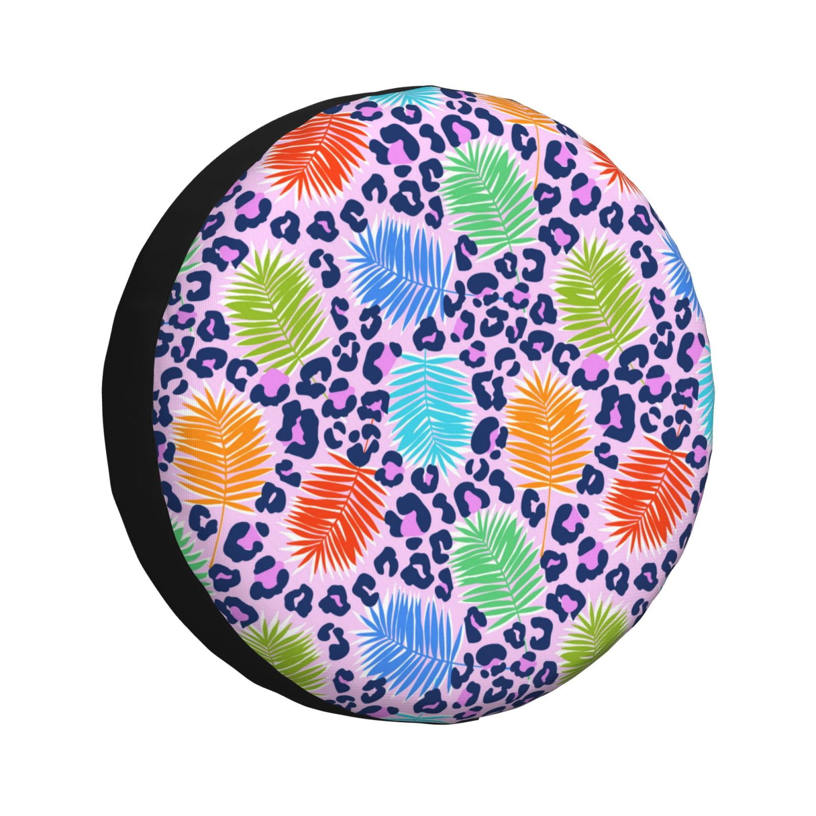 Spare Tire Cover, Bright tropical leaves leopard Wheel Cover Tire ...