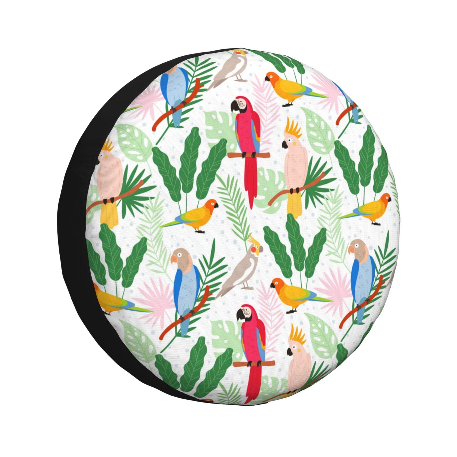 Spare Tire Cover - Cartoon Colorful Cute Parrot Plant Universal Fit for ...
