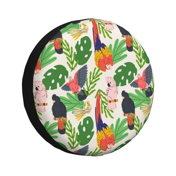 Spare Tire Cover - Cartoon Parrot Cute Plant Universal Fit for RV Car ...