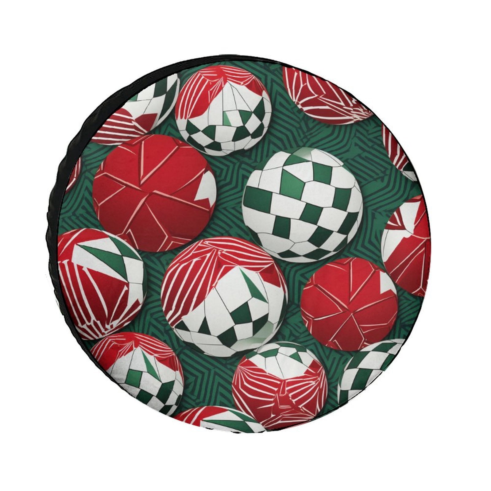 Spare Tire Cover Christmas Soccer Ball Waterproof Polyester Wheel ...
