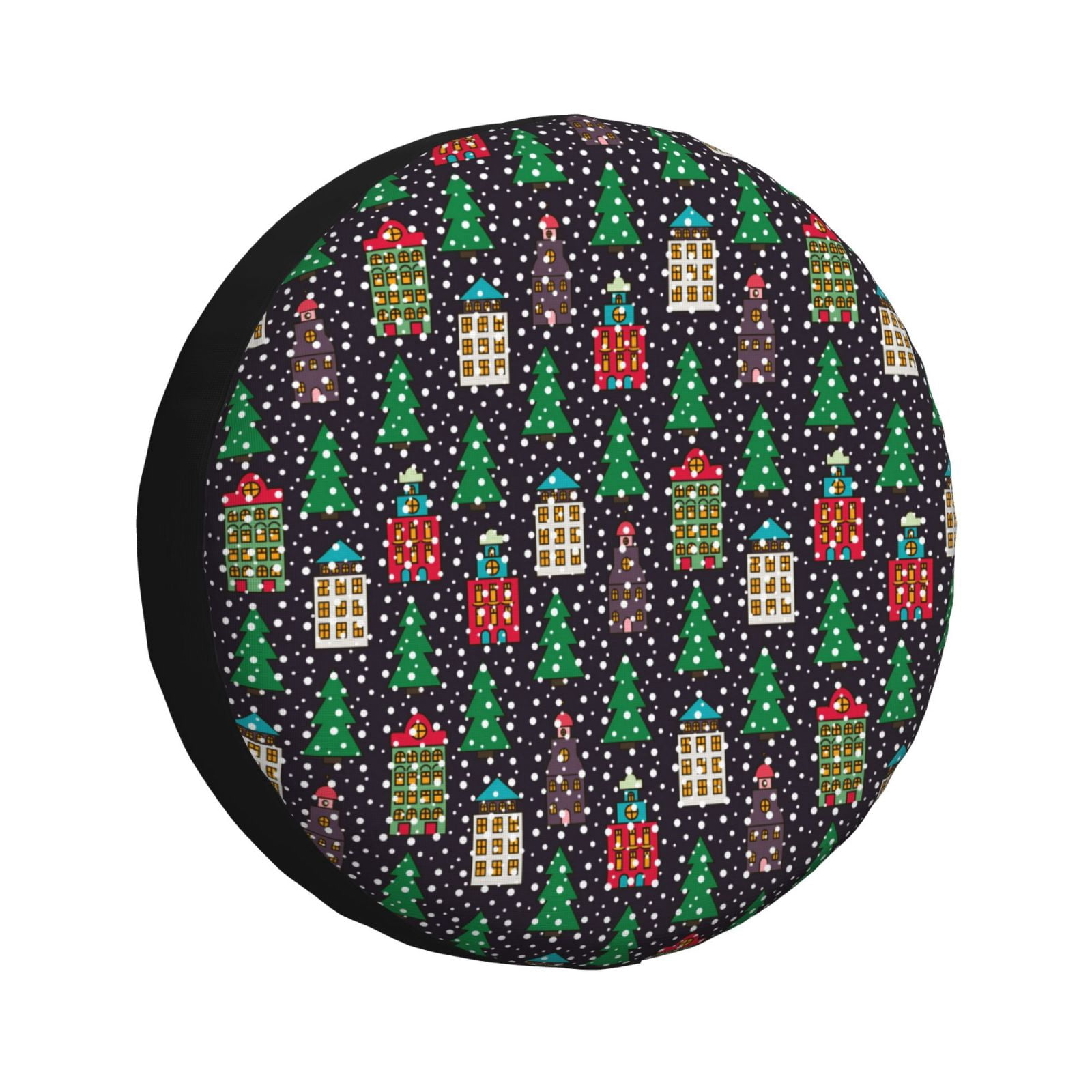 Spare Tire Cover Christmas Trees And Houses Waterproof Trailer Tire ...