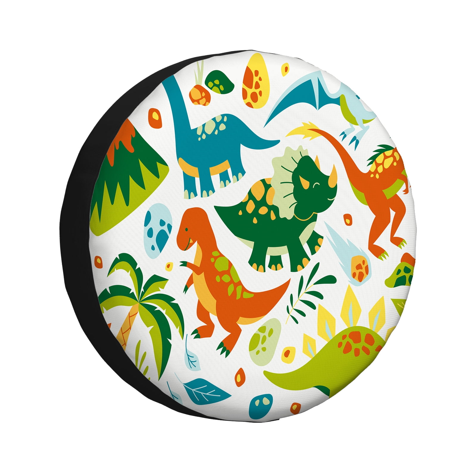 Spare Tire Cover Colorful Dinosaurs With A Volcano Scene Weatherproof ...