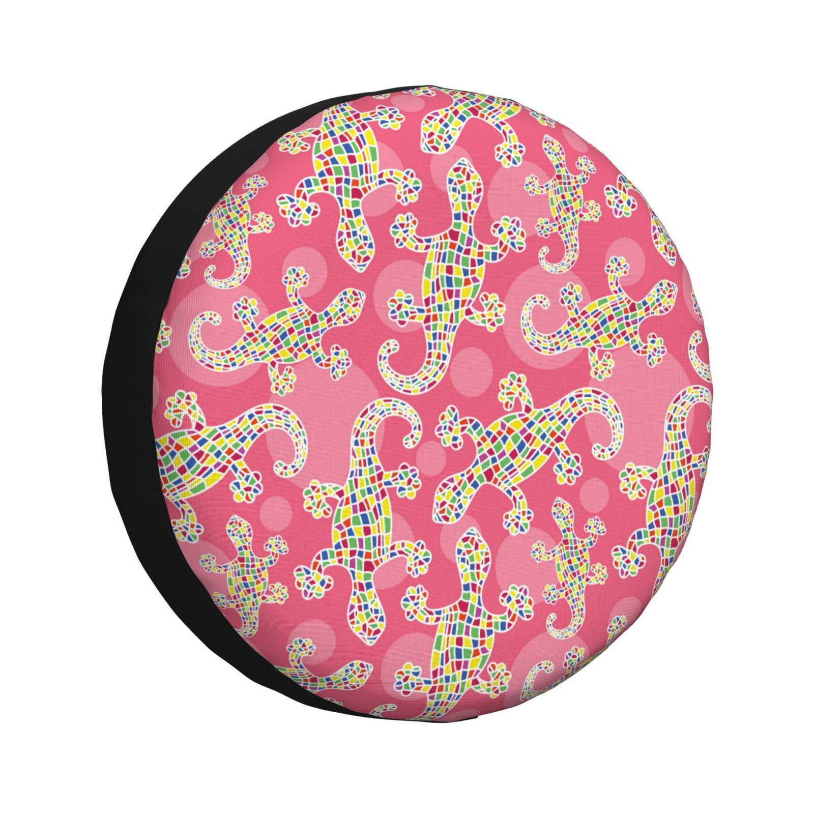 Spare Tire Cover Colorful Gecko Pink Polka Dots Waterproof Trailer Tire ...