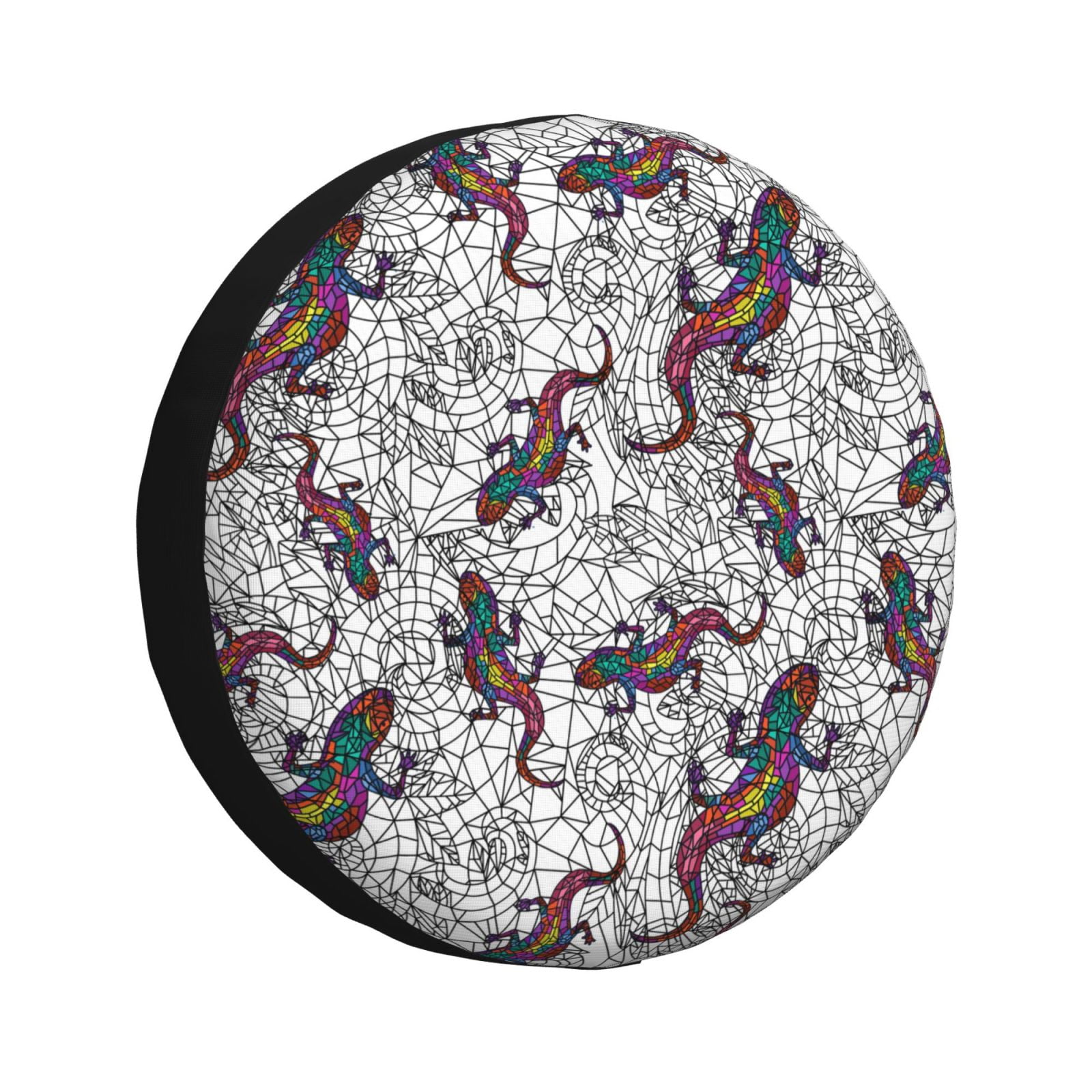 Spare Tire Cover Colorful Lines Lizard Gecko Waterproof Trailer Tire ...