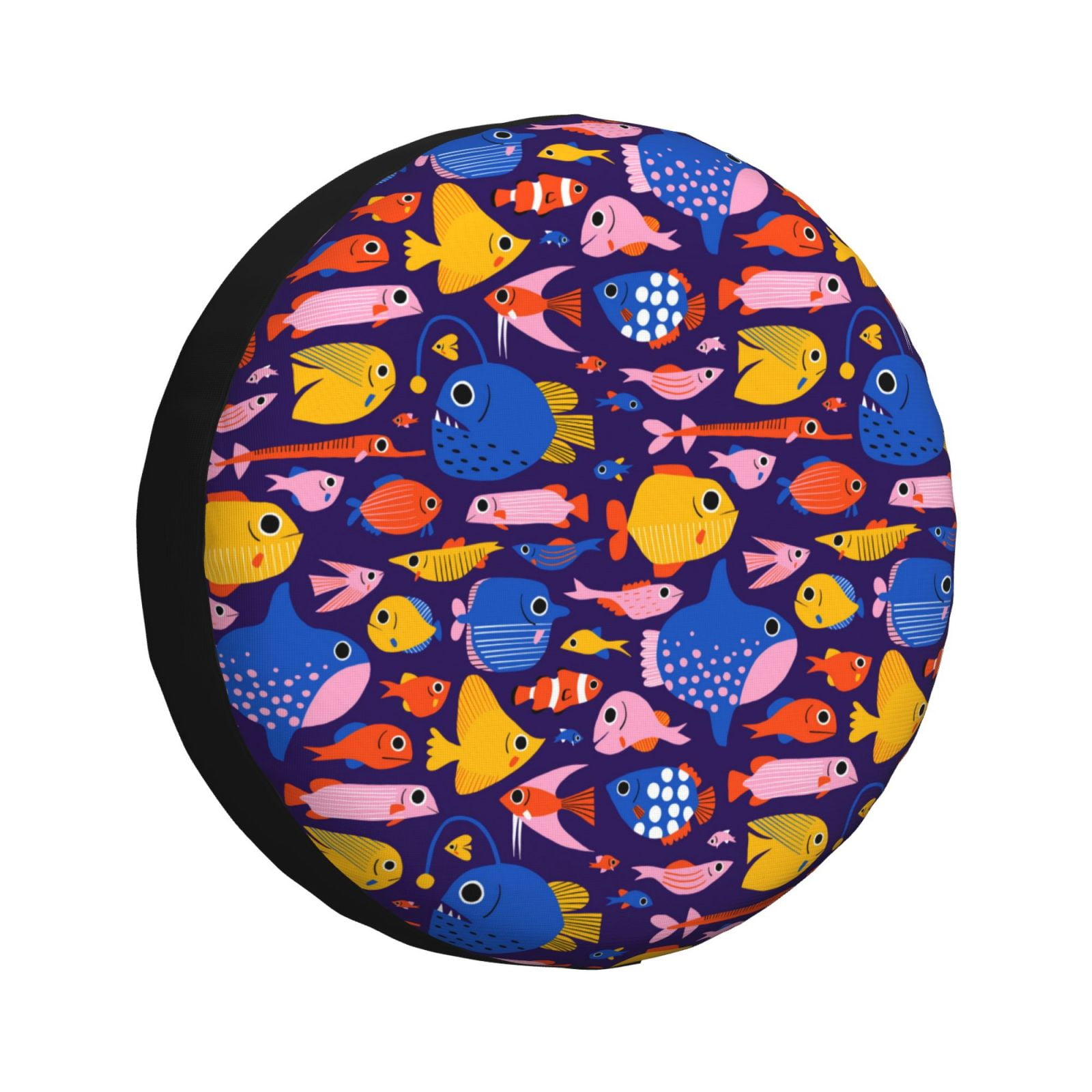 Spare Tire Cover, Cute Flat Hand Drawn Fishes Wheel Cover Tire Covers ...