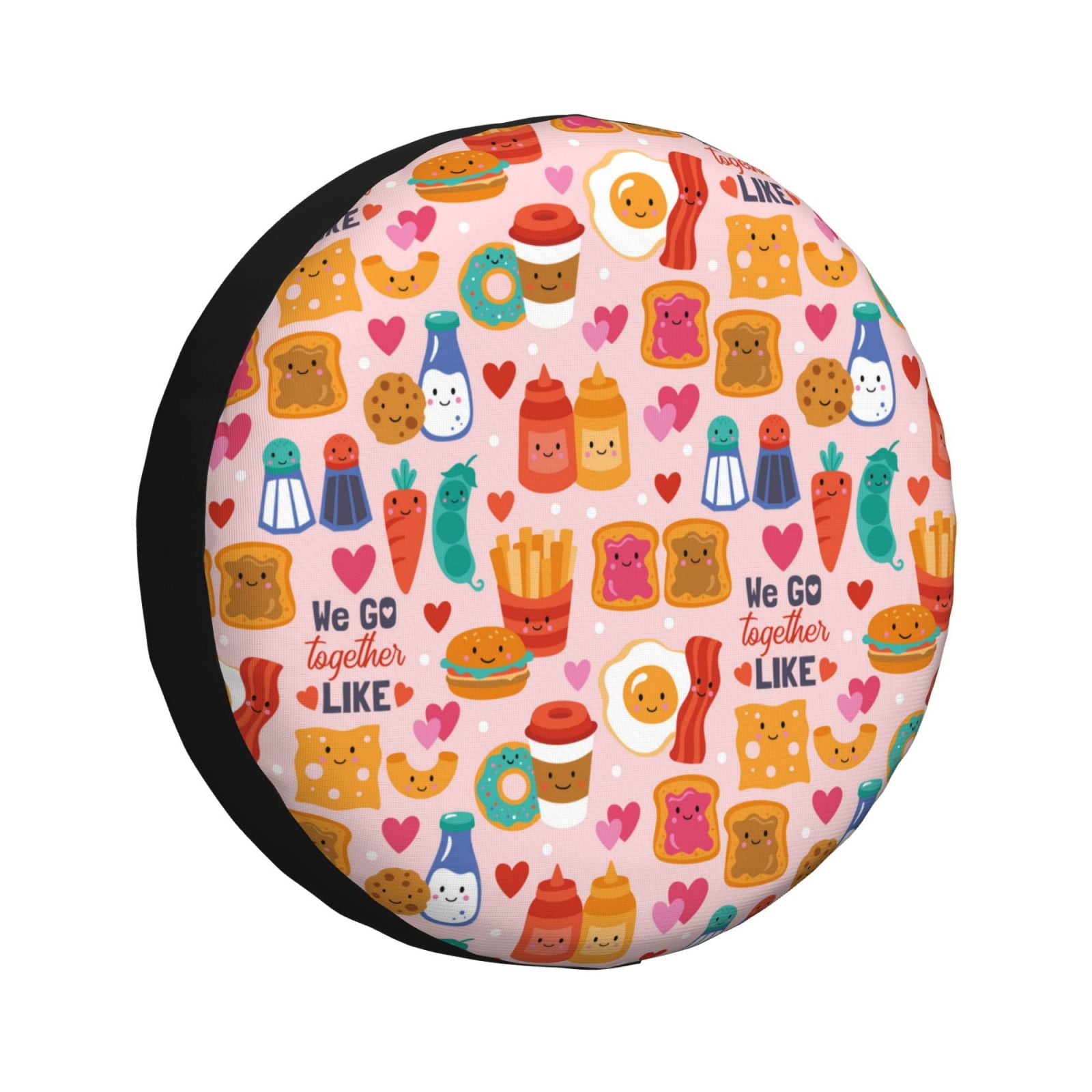 Spare Tire Cover Cute Food Egg Bread Fries Waterproof Trailer Tire ...