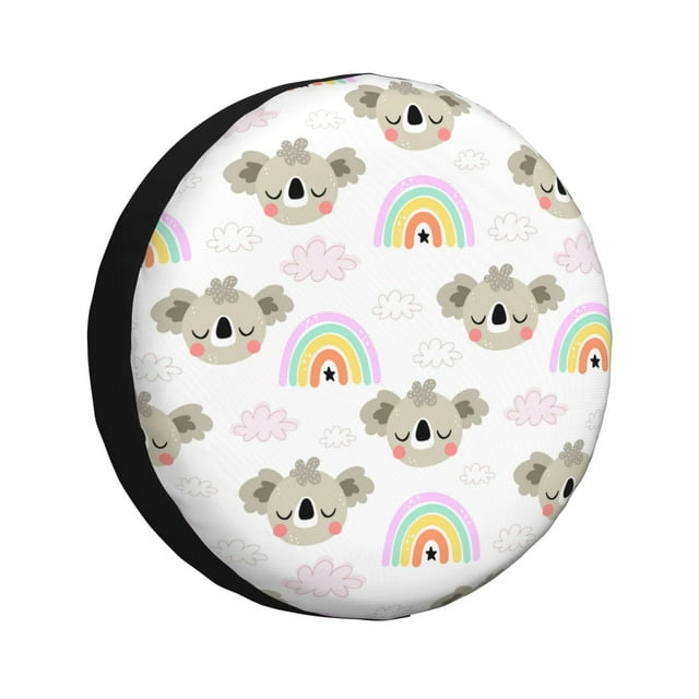 Spare Tire Cover Cute Koala Rainbow Waterproof Trailer Tire Covers 14 ...