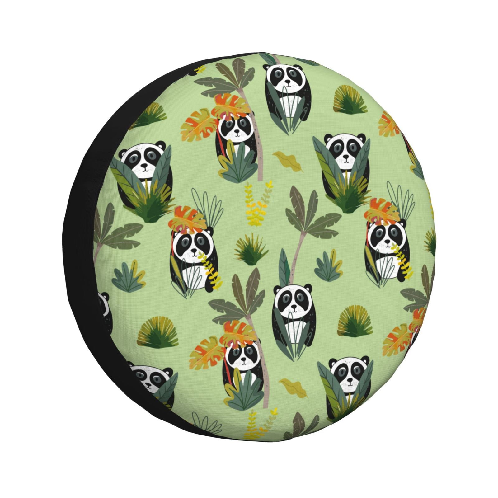 Spare Tire Cover - Cute Panda Bear In Greenery Forest Universal Fit for ...