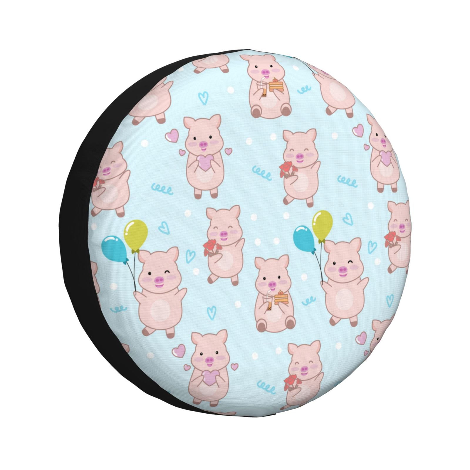 Spare Tire Cover Cute Pig Balloon Flower Waterproof Trailer Tire Covers ...