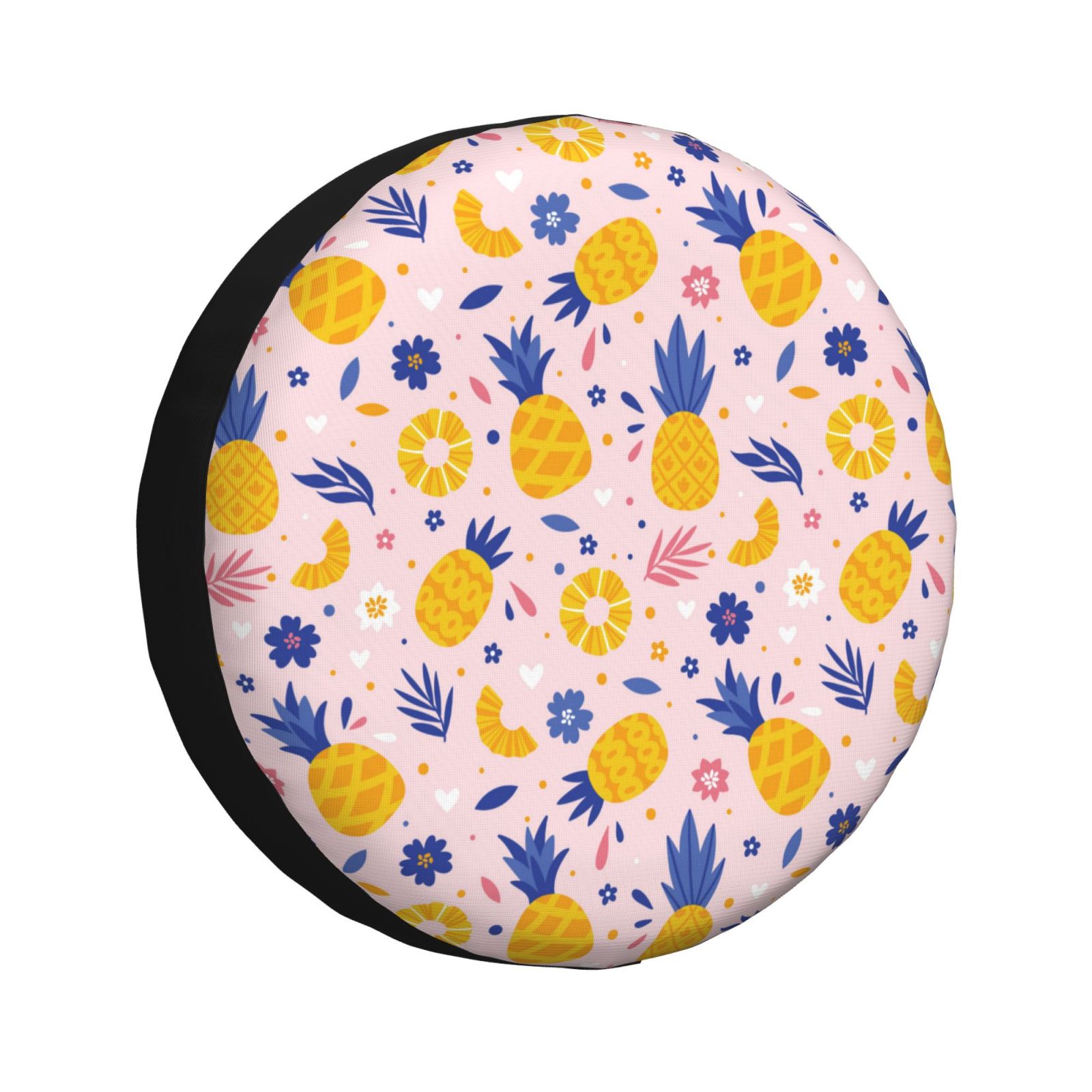 Spare Tire Cover - Cute Pineapple Blue Flower Waterproof Sun Protection ...