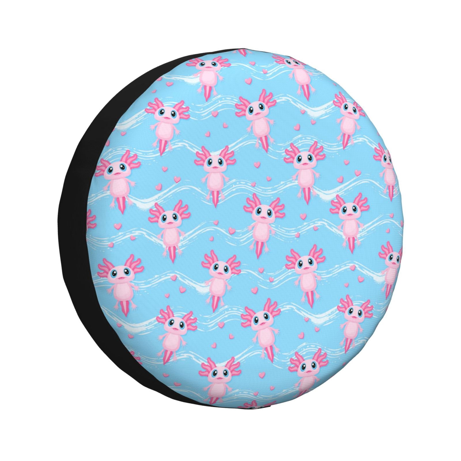 Spare Tire Cover, Cute Pink Axolotl Wavy blue Wheel Cover Tire Covers ...