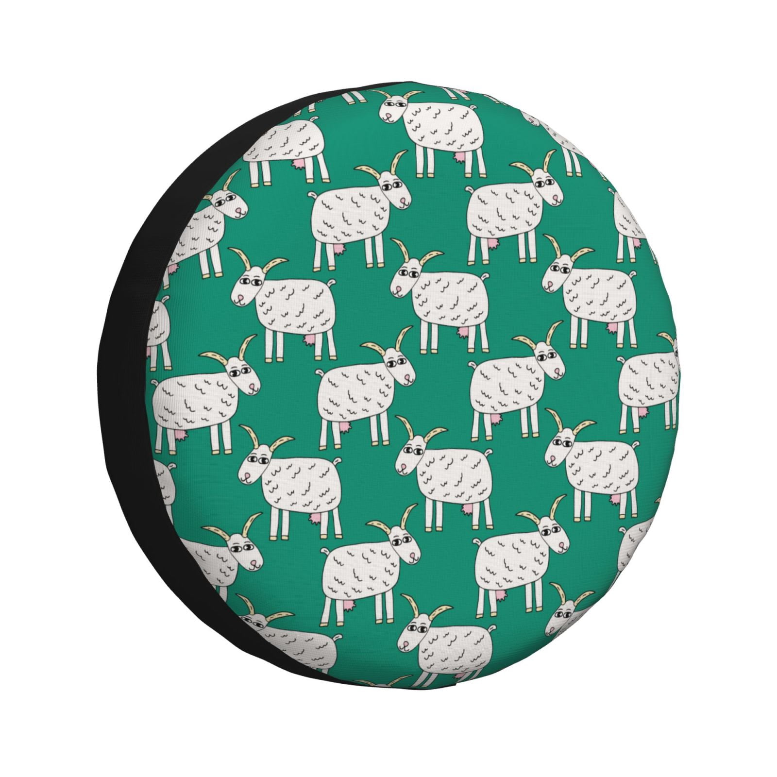 Spare Tire Cover - Cute cartoon doodle goat green Universal Fit for RV ...