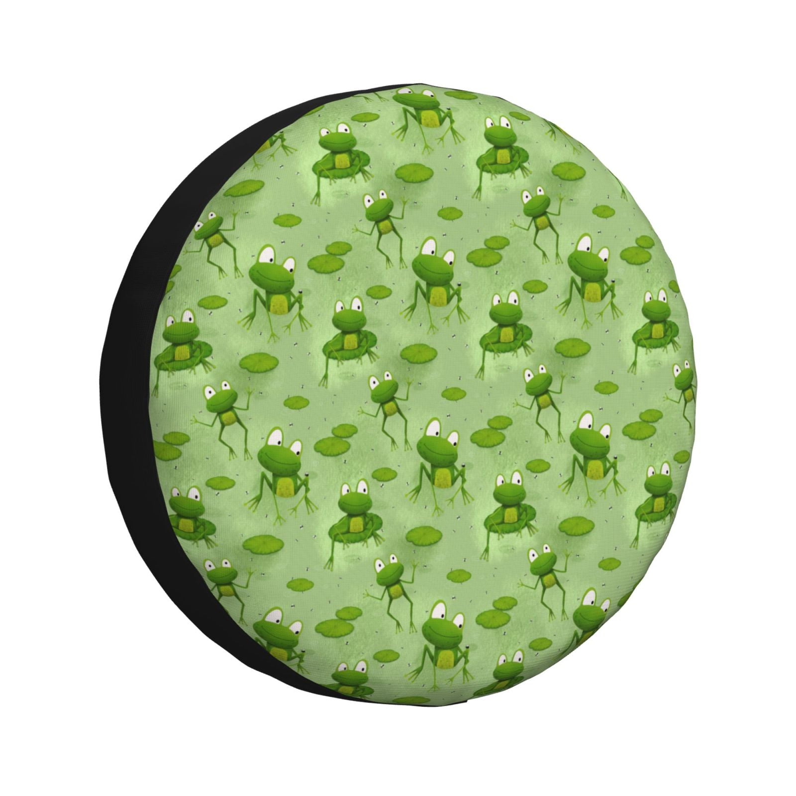 Spare Tire Cover Cute cartoon frogs water lily Waterproof Trailer Tire ...