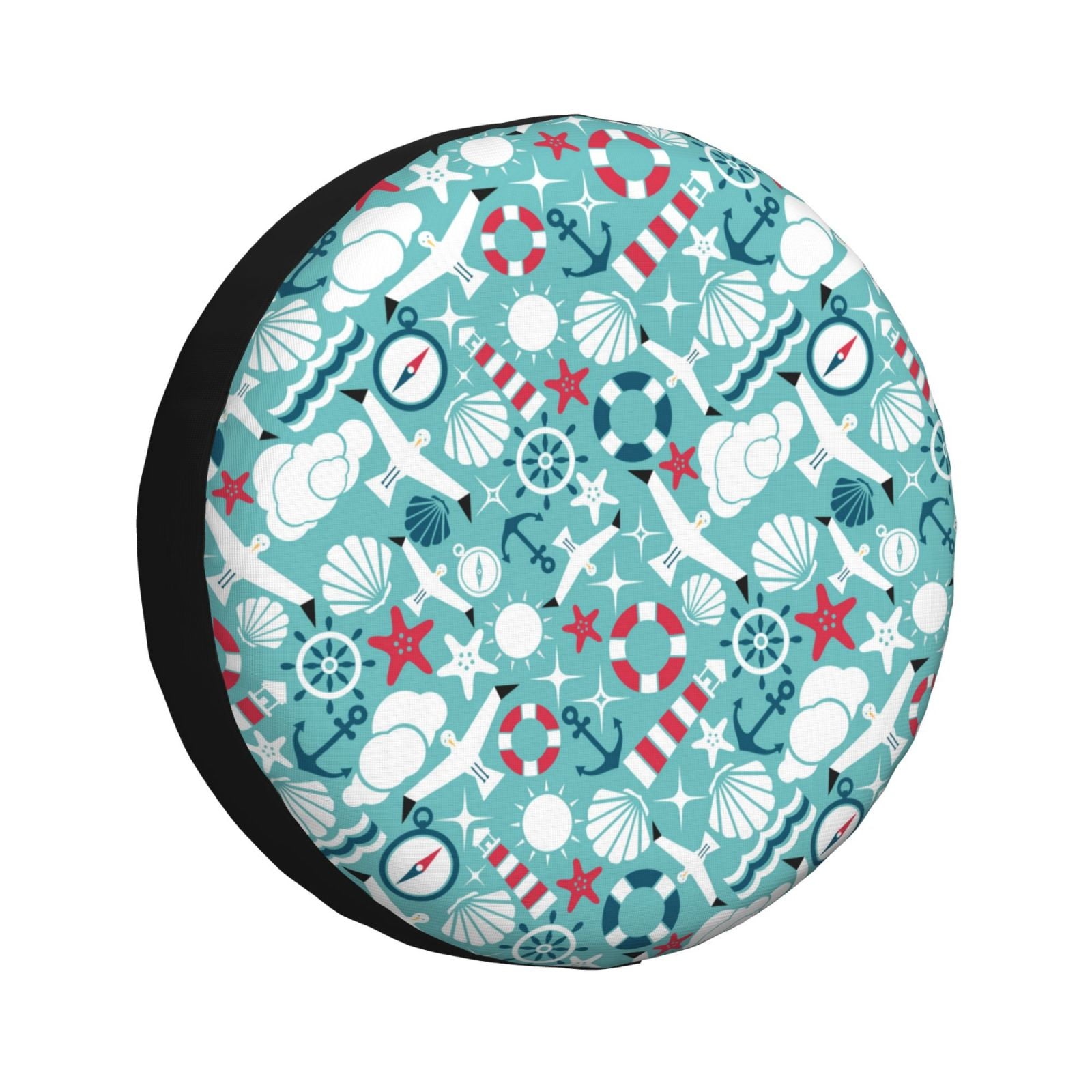 Spare Tire Cover Cute seagull lighthouse starfish anchor Waterproof ...