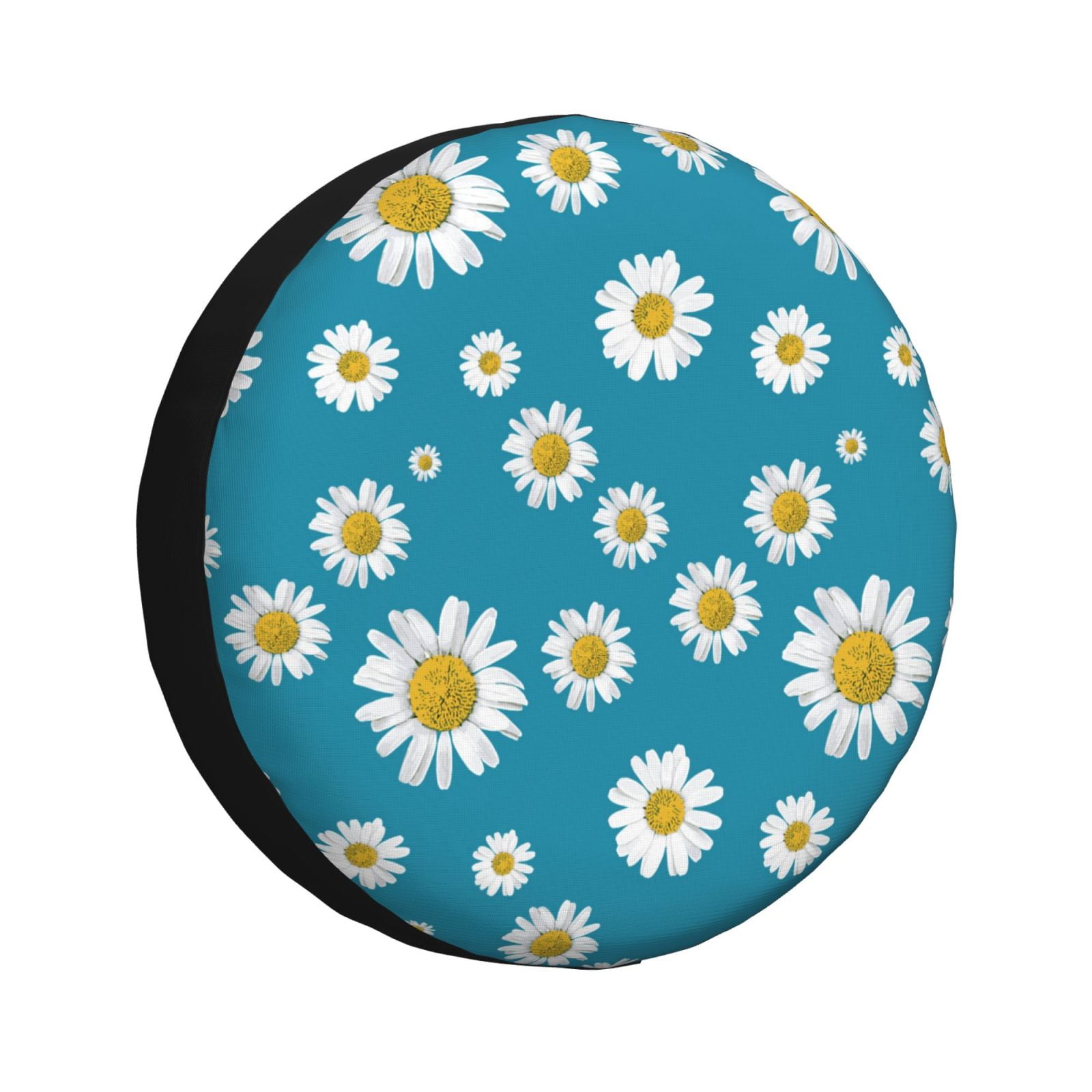 Spare Tire Cover - Daisies Flowers Blue Waterproof Sun Protection ...