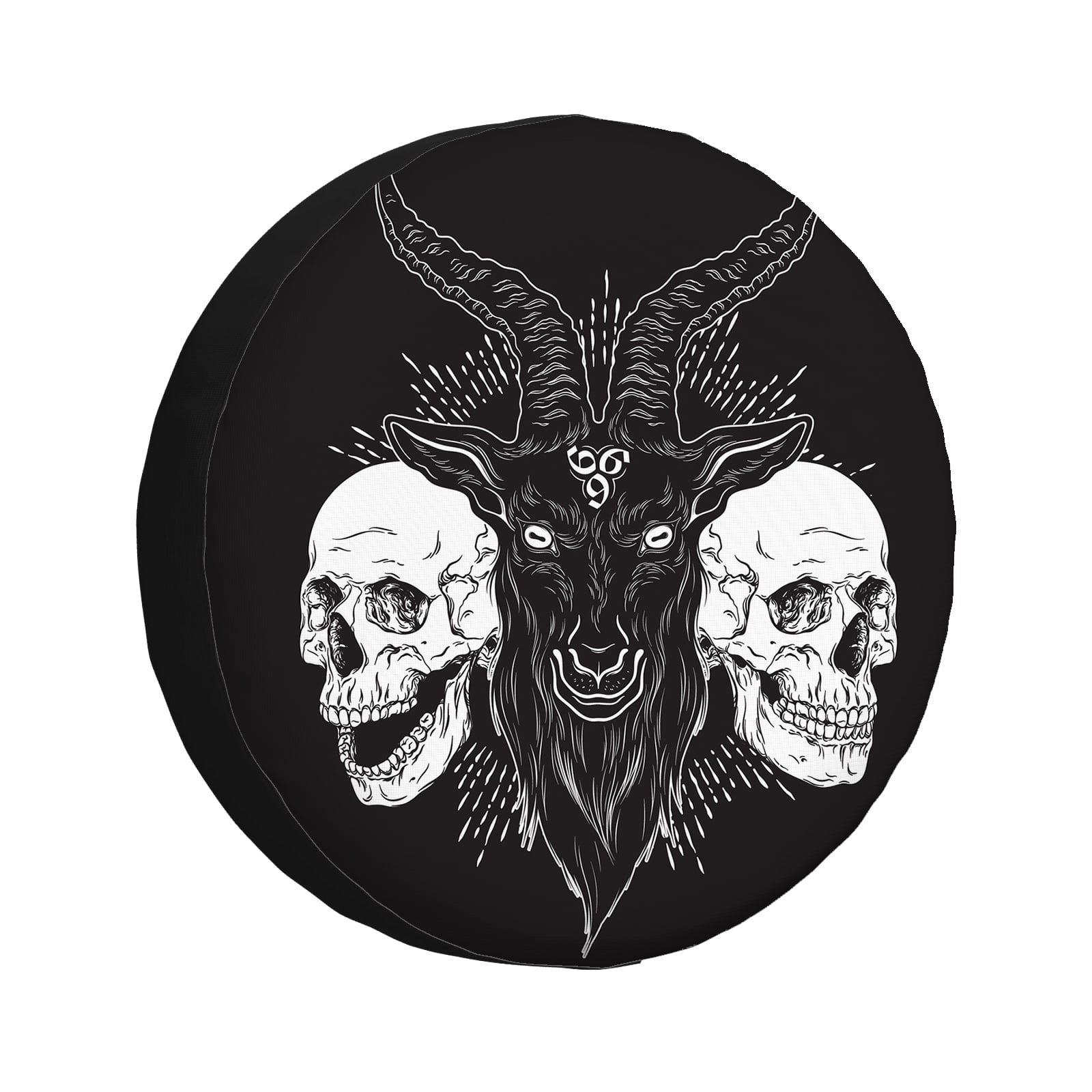 Spare Tire Cover Demon Goat Head And Human Skulls Weatherproof Wheel ...