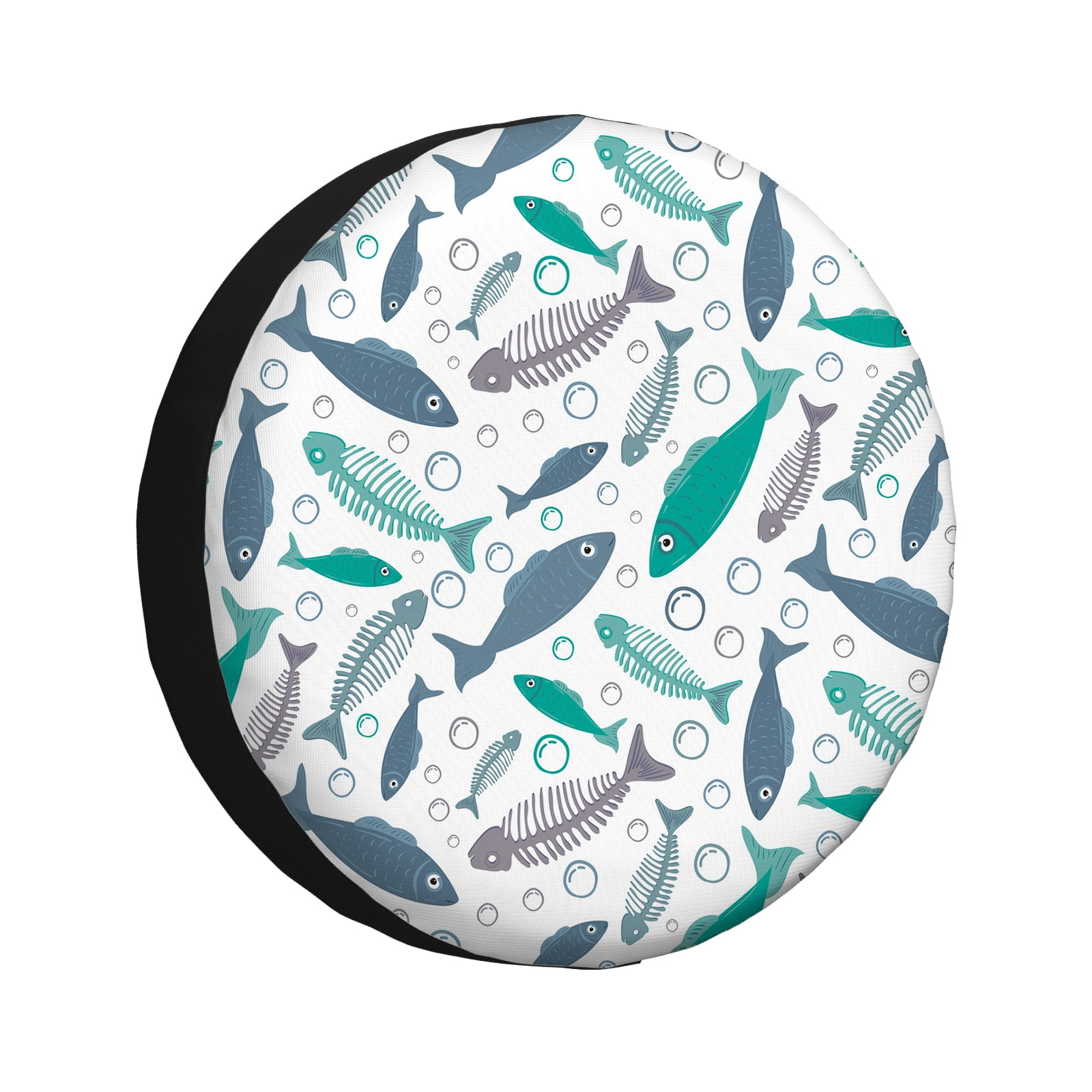 Spare Tire Cover Fish And Skeletons Of Floating Fish With Bubbles ...