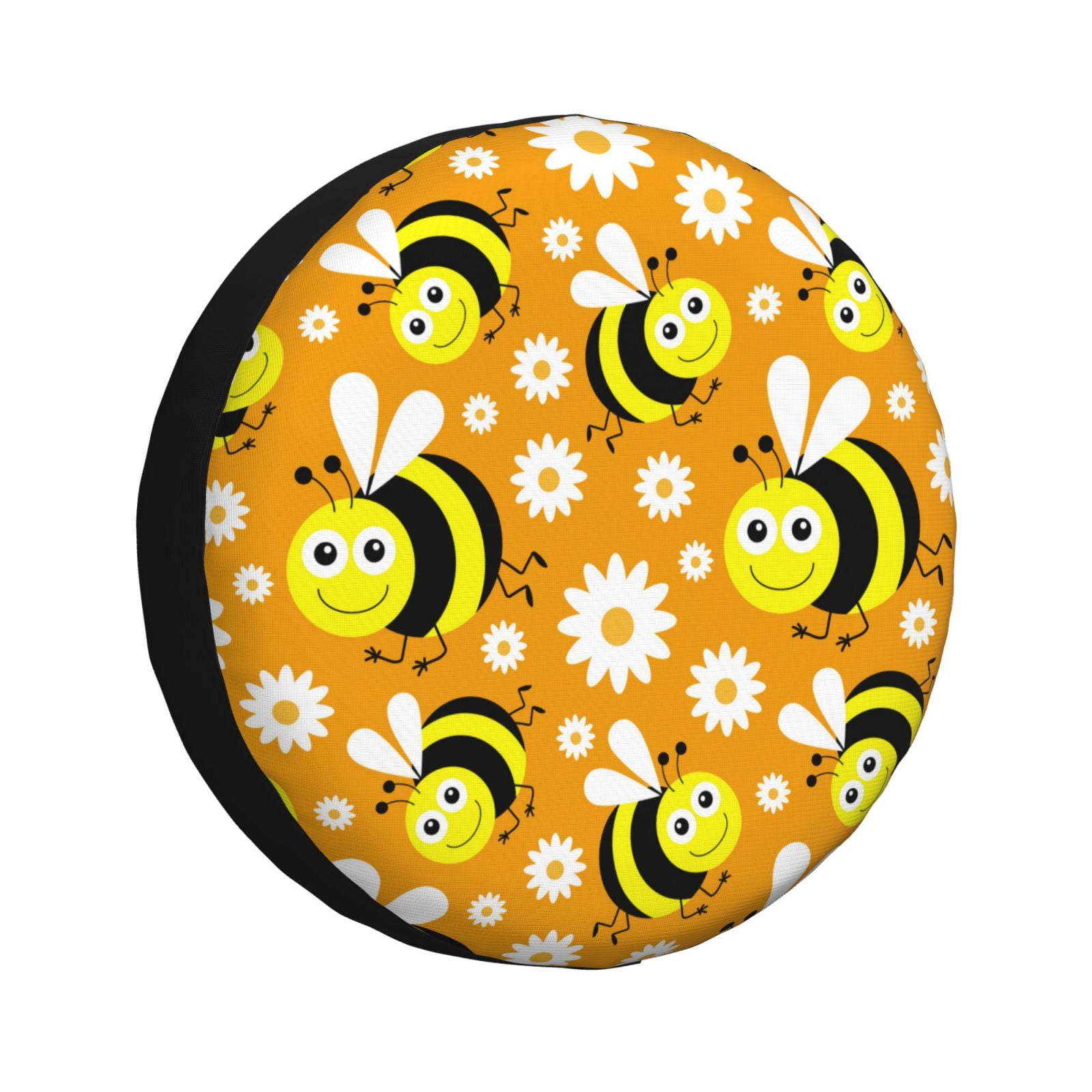 Spare Tire Cover Funny cartoon bee daisy Waterproof Trailer Tire Covers ...