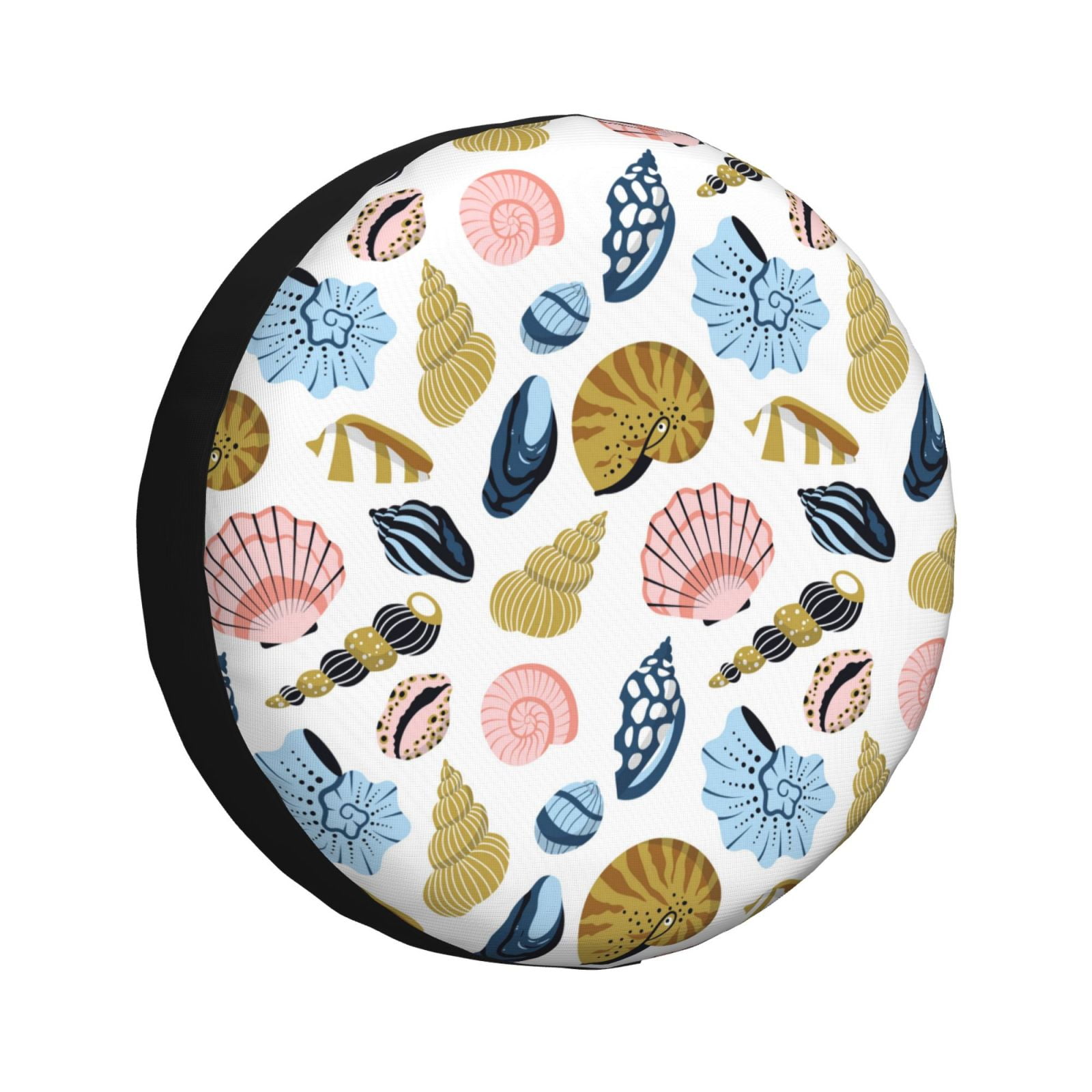 Spare Tire Cover, Golden Pink Blue Shell Conch Wheel Cover Tire Covers ...