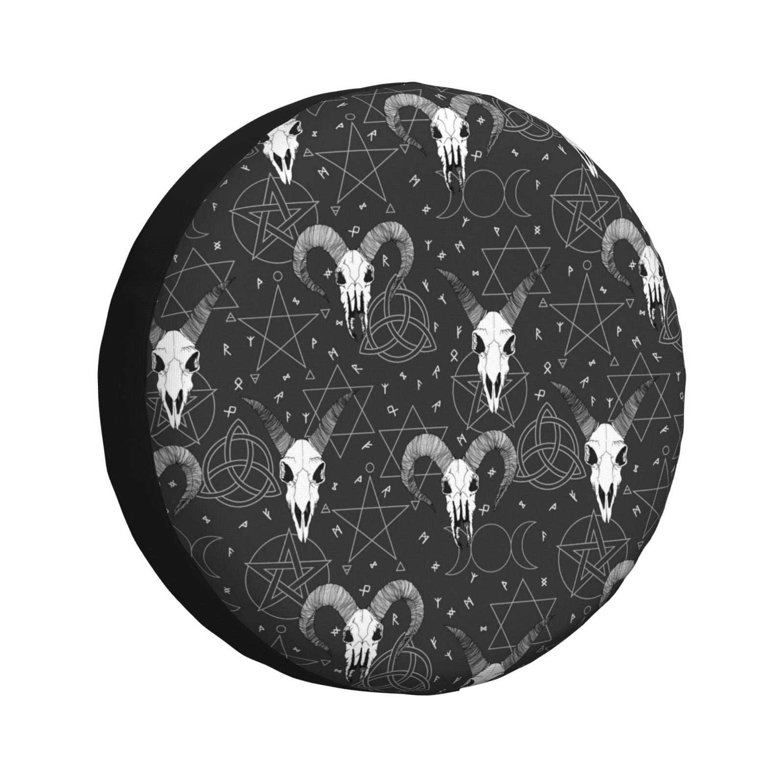Spare Tire Cover, Gothic Style Cool Goat Skull_A Wheel Cover Tire ...