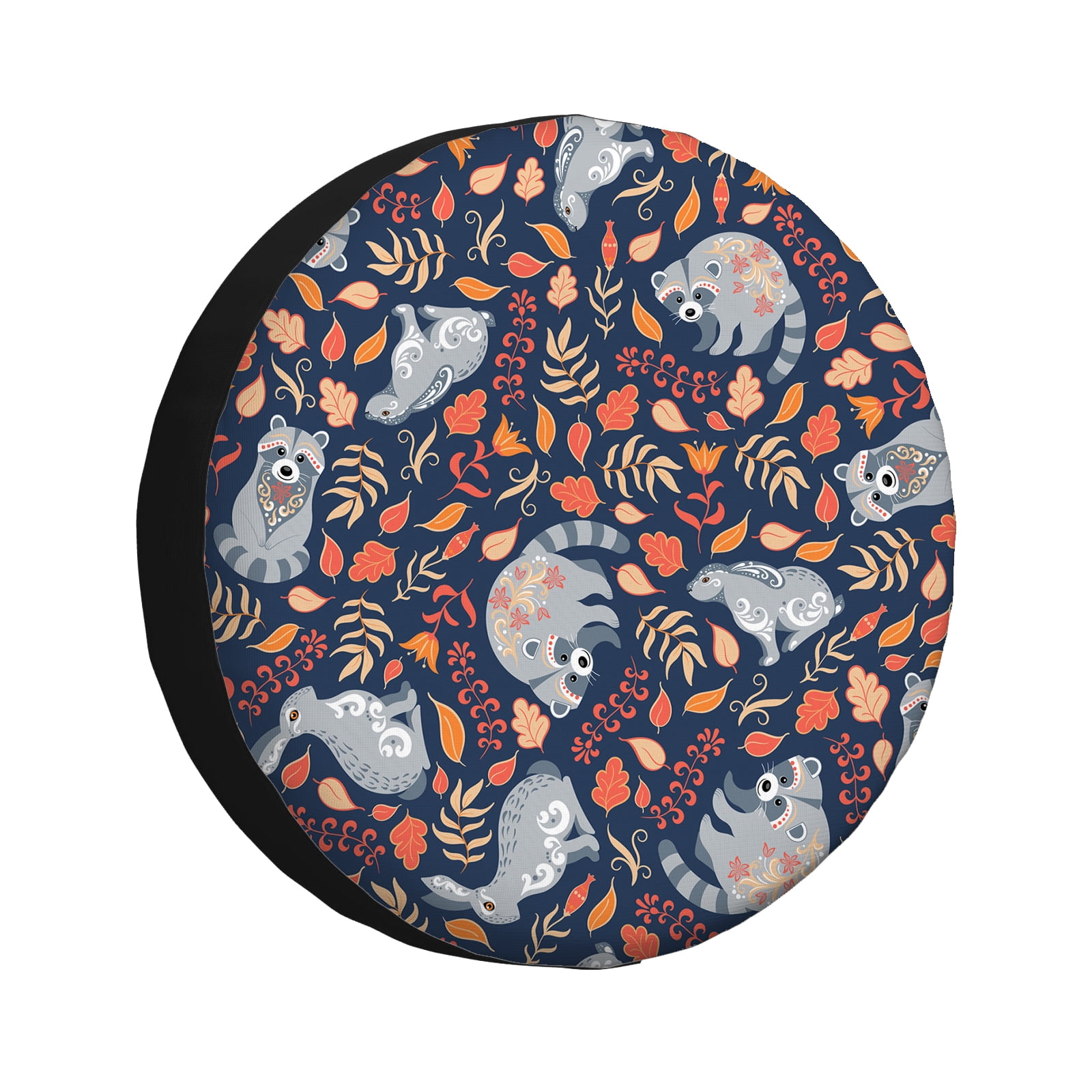 Spare Tire Cover Grey Raccoons And Hares With Autumn Leaves ...