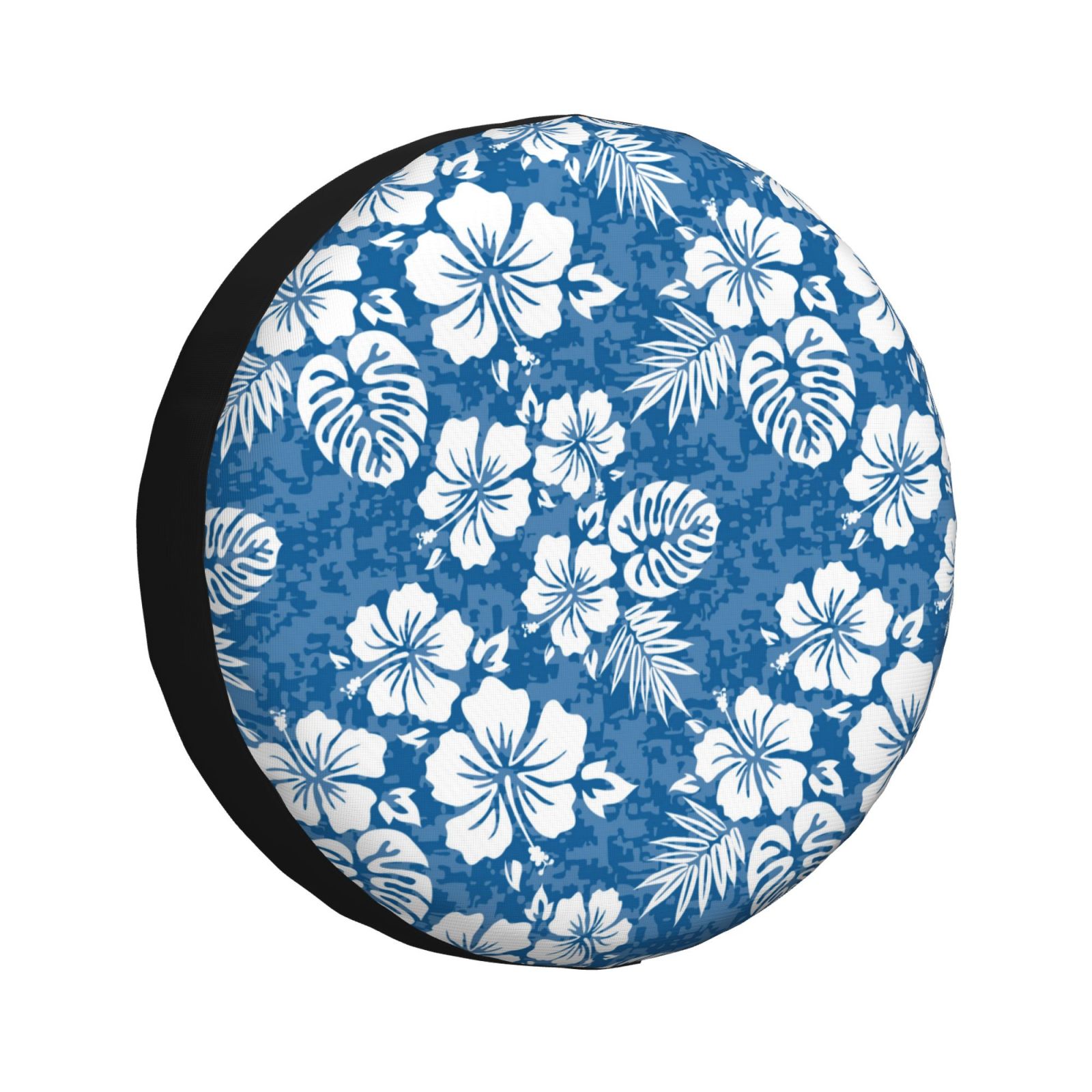 Spare Tire Cover - Hawaiian Style White Blue Waterproof Sun Protection ...