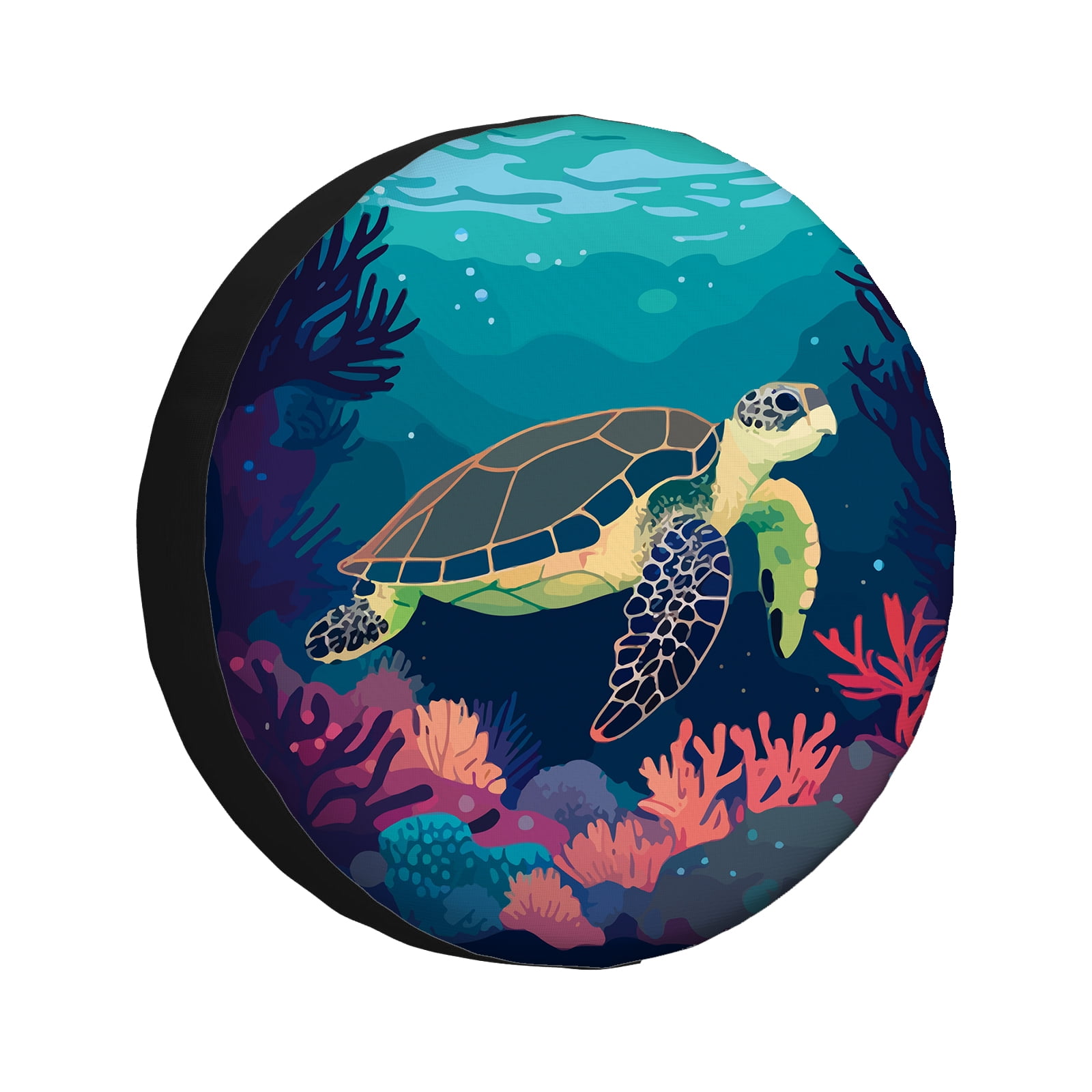 Spare Tire Cover Hawksbill Sea Turtle In The Coral Reef Weatherproof ...