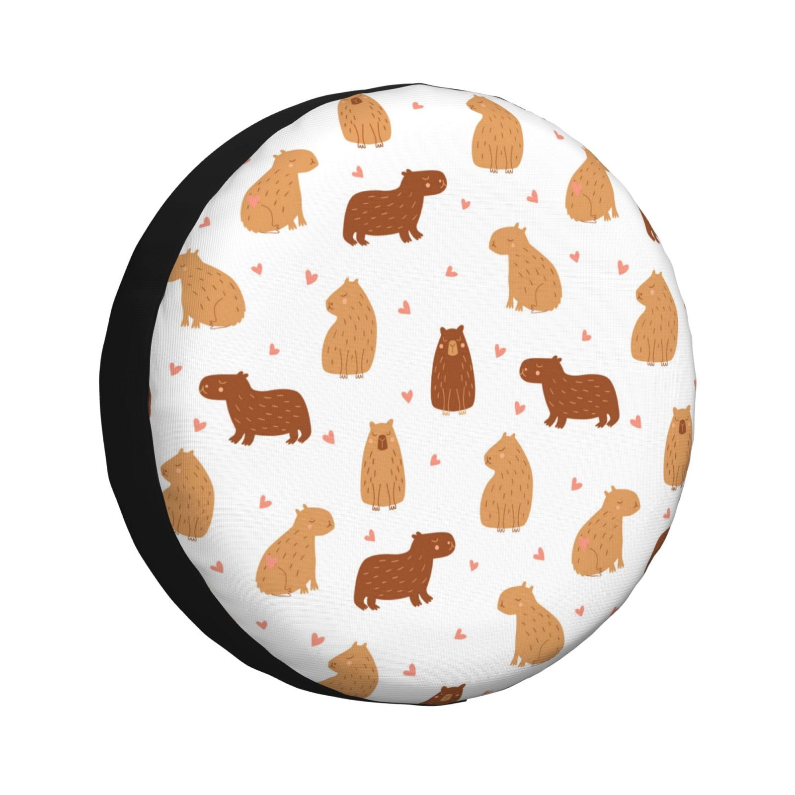 Spare Tire Cover, Heart Capybara White Wheel Cover Tire Covers For Trailers Car Truck Camper ...