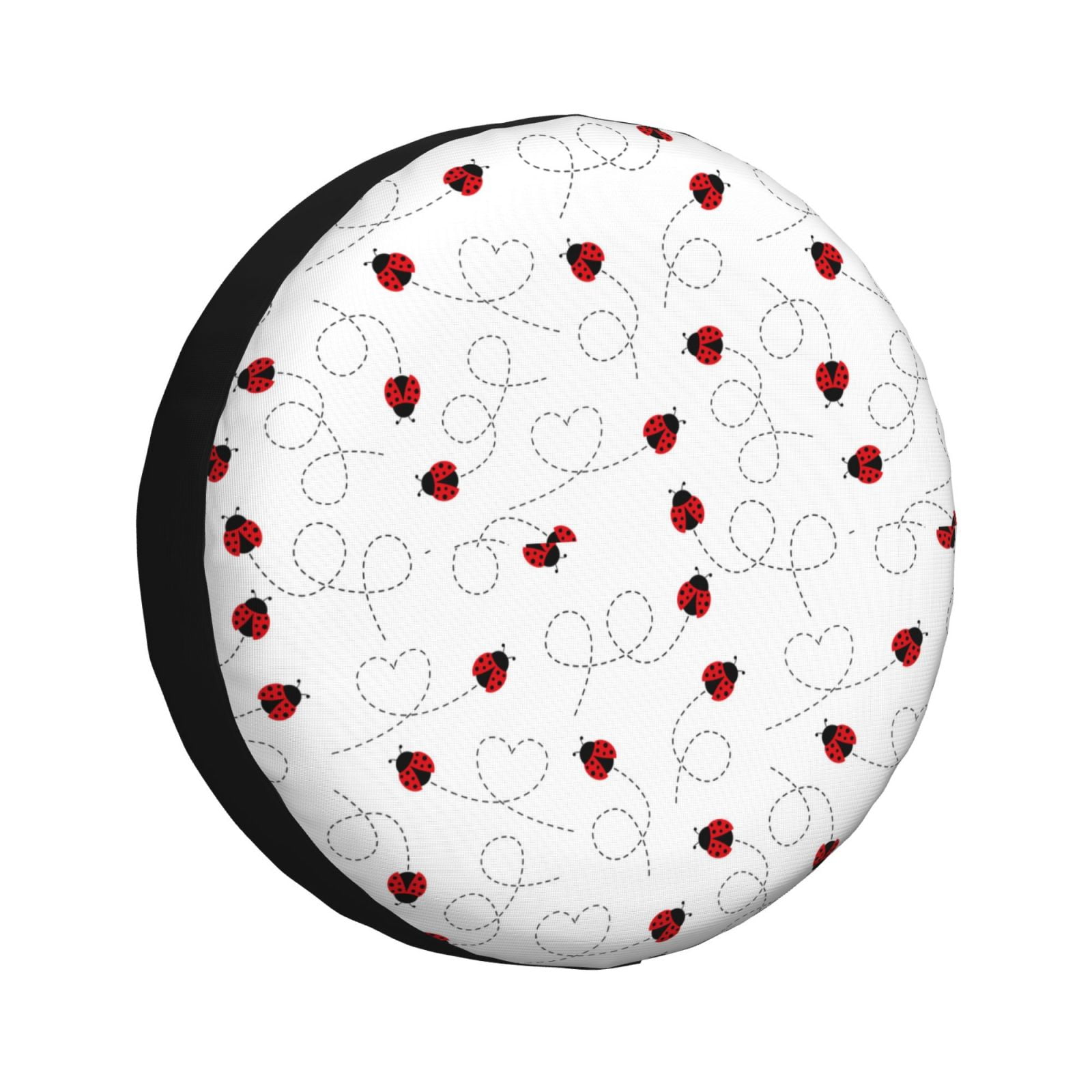 Spare Tire Cover, Ladybugs Flying On Dotted Route Wheel Cover Tire ...