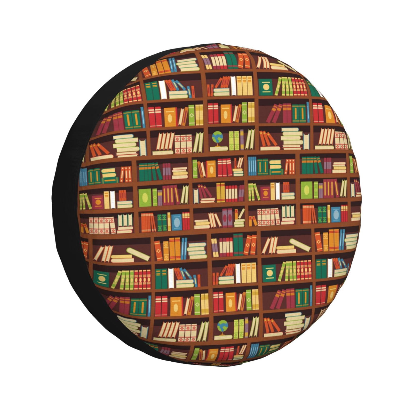 Spare Tire Cover - Library vintage bookshelf print Waterproof Sun ...