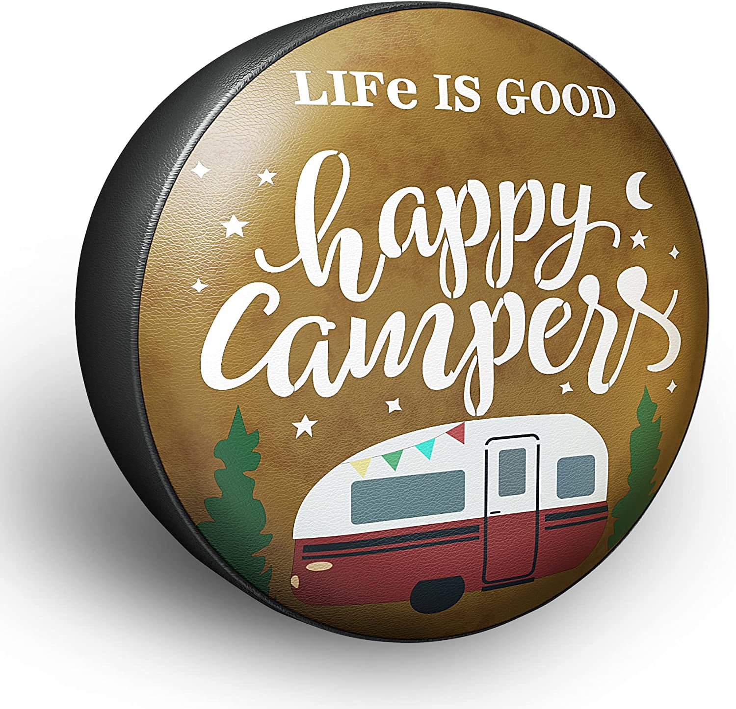 Spare Tire Cover Life is Good Happy Camper Camping PVC Leather ...