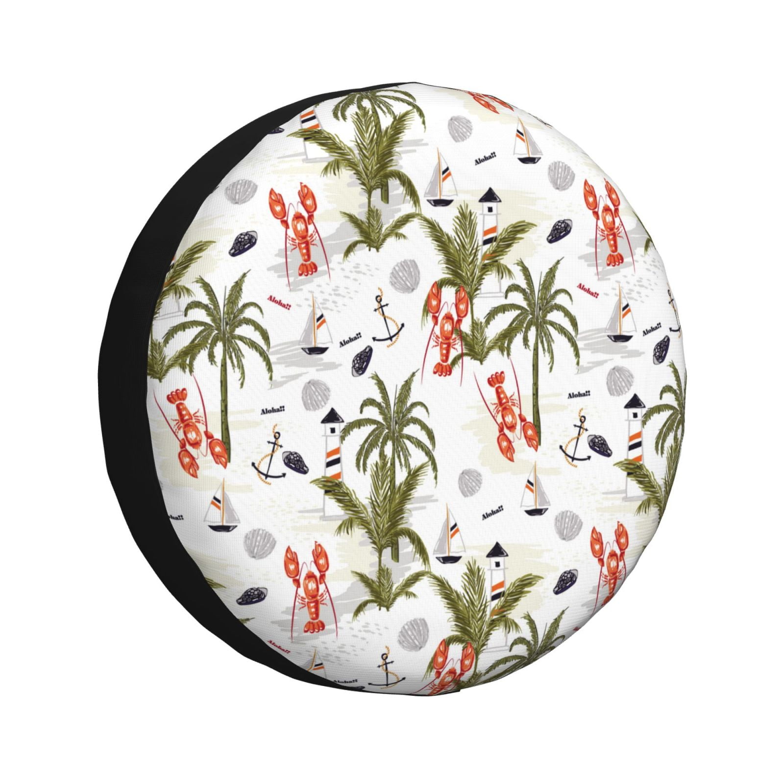 Spare Tire Cover Lighthouse Lobster Anchor Tropical Waterproof Trailer ...