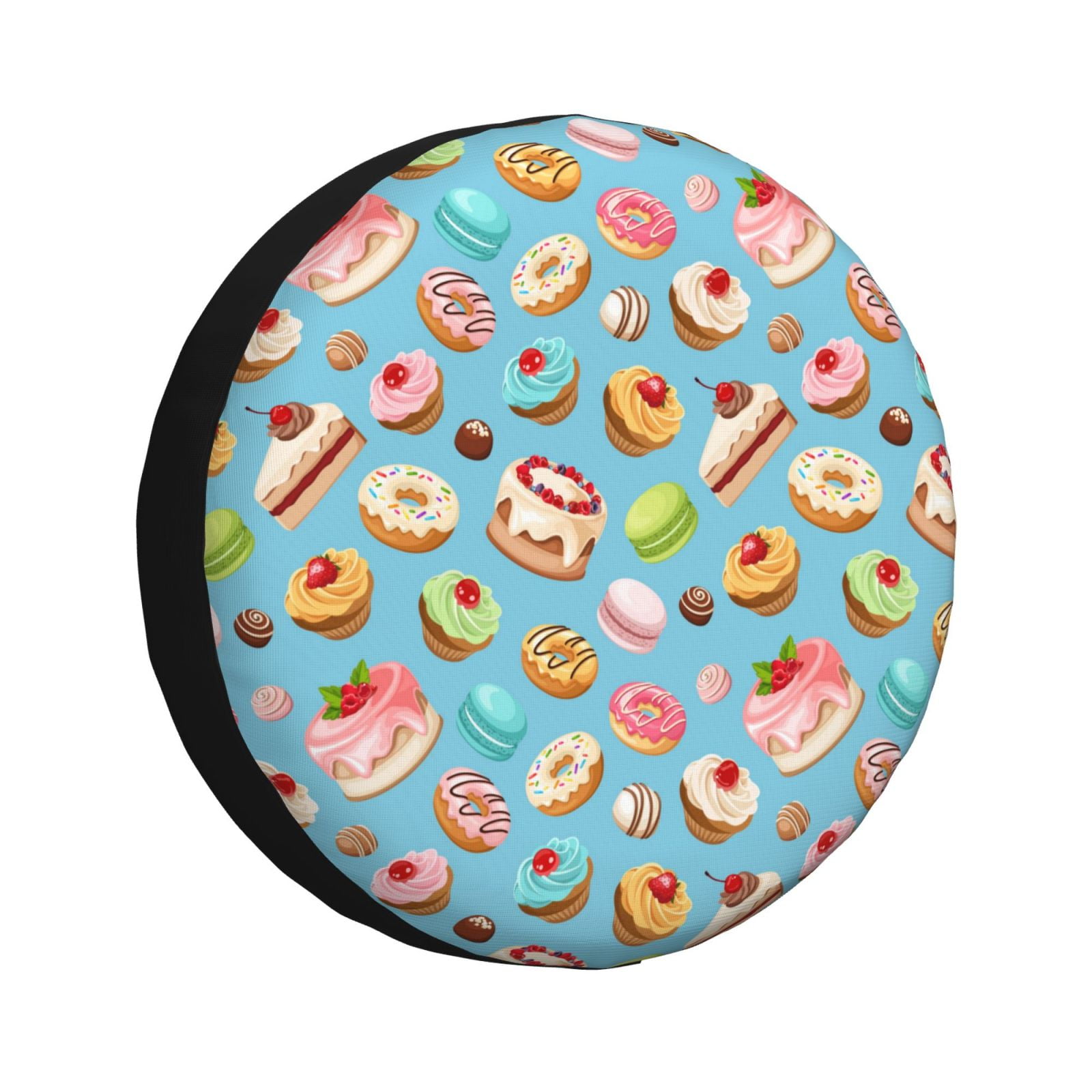 Spare Tire Cover Macaroon Cake Donut Print Waterproof Trailer Tire Covers 14''-17'', Tough Tire ...
