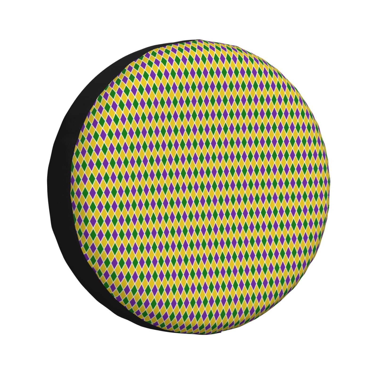 Spare Tire Cover - Mardi Gras Purple Yellow Plaid Universal Fit for RV ...