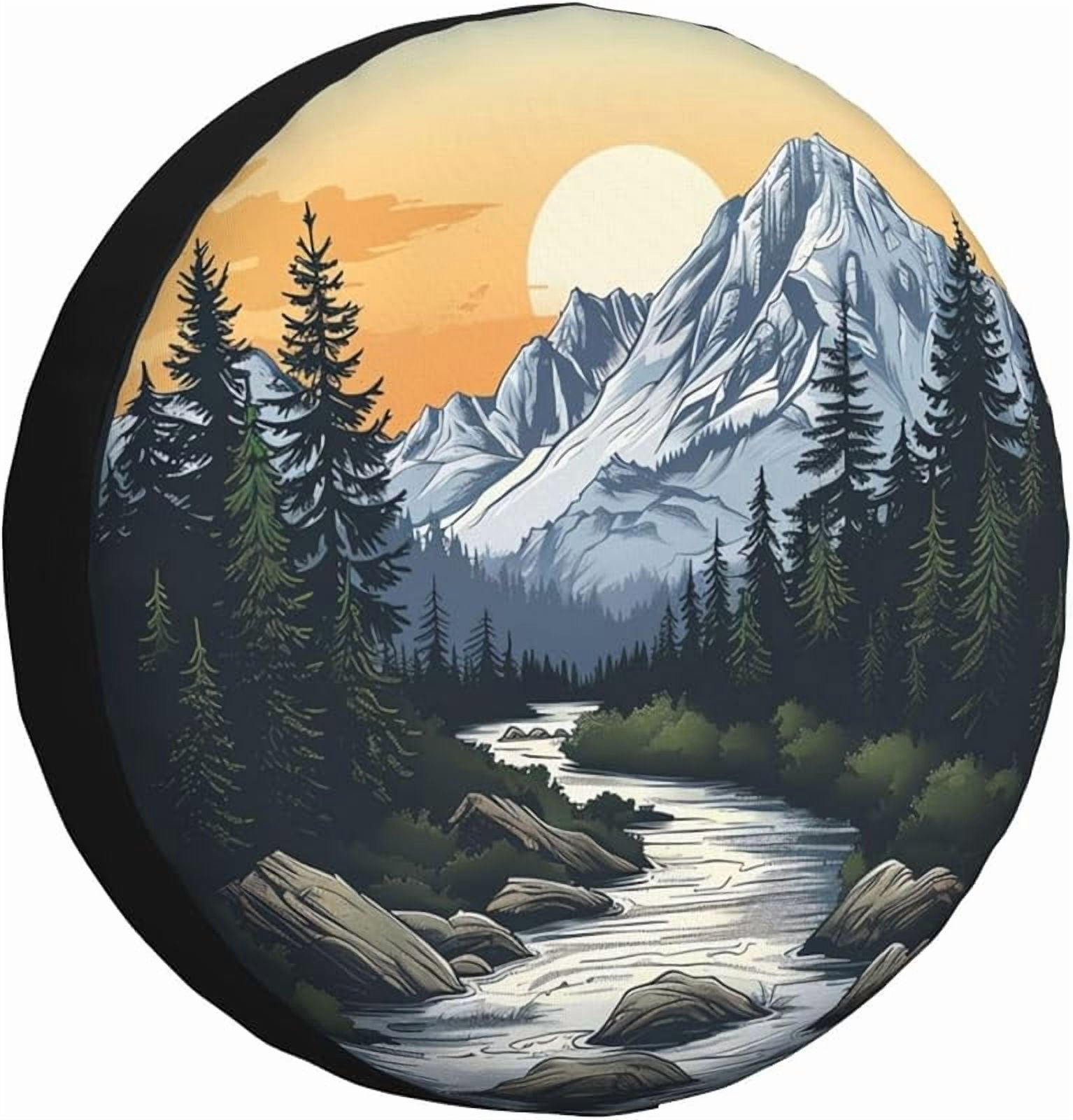 Spare Tire Cover Mountains Nature Sunset Scenery Wheel Covers ...