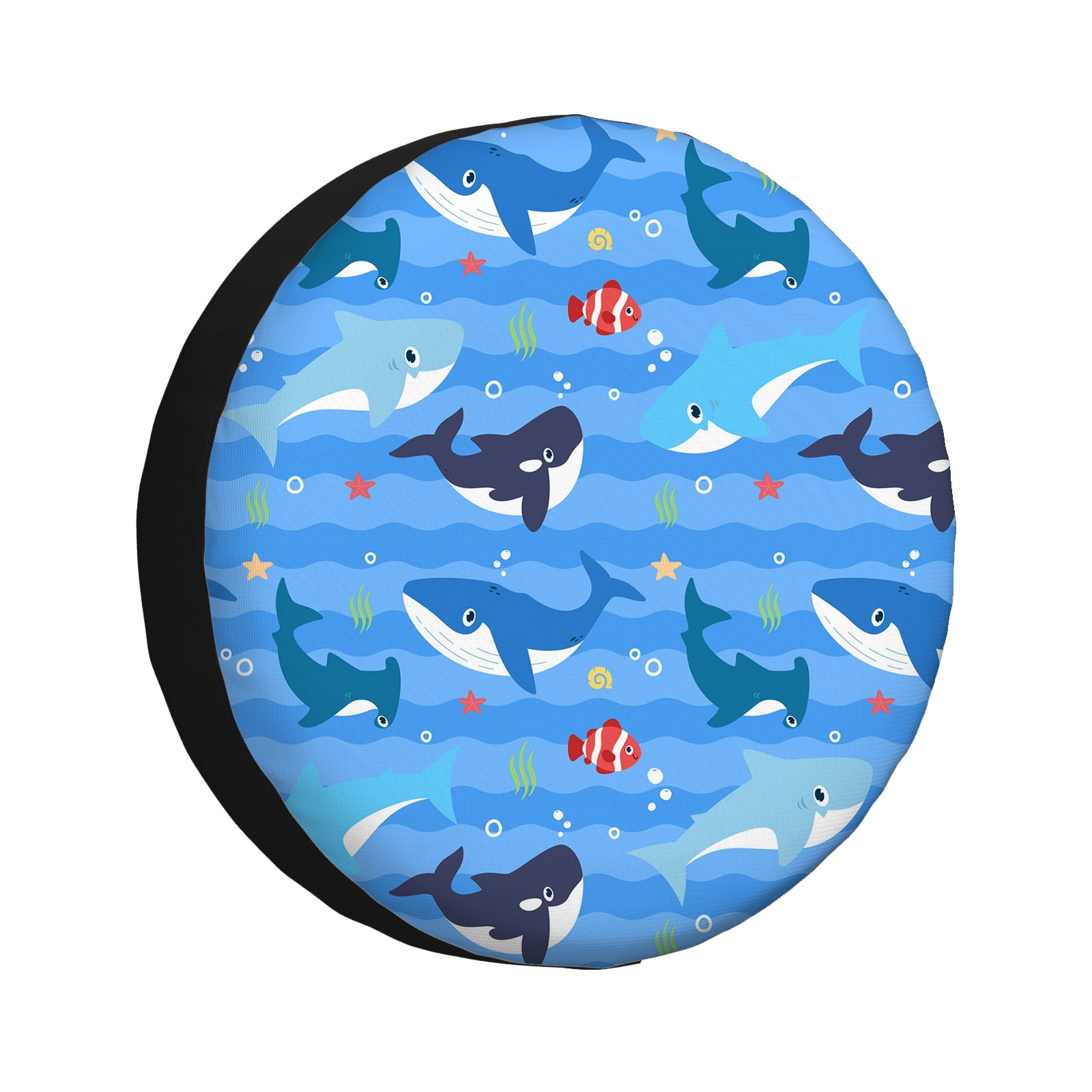 Spare Tire Cover Playful Whale Shark And Ocean Fish Weatherproof Wheel ...