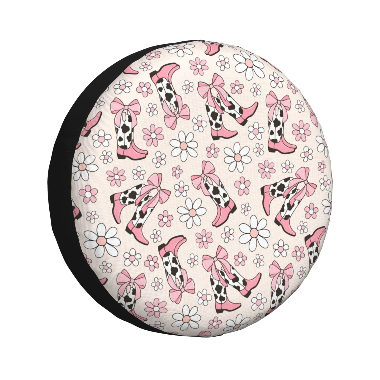 Spare Tire Cover, Retro cowgirl boots flower pink Wheel Cover Tire ...