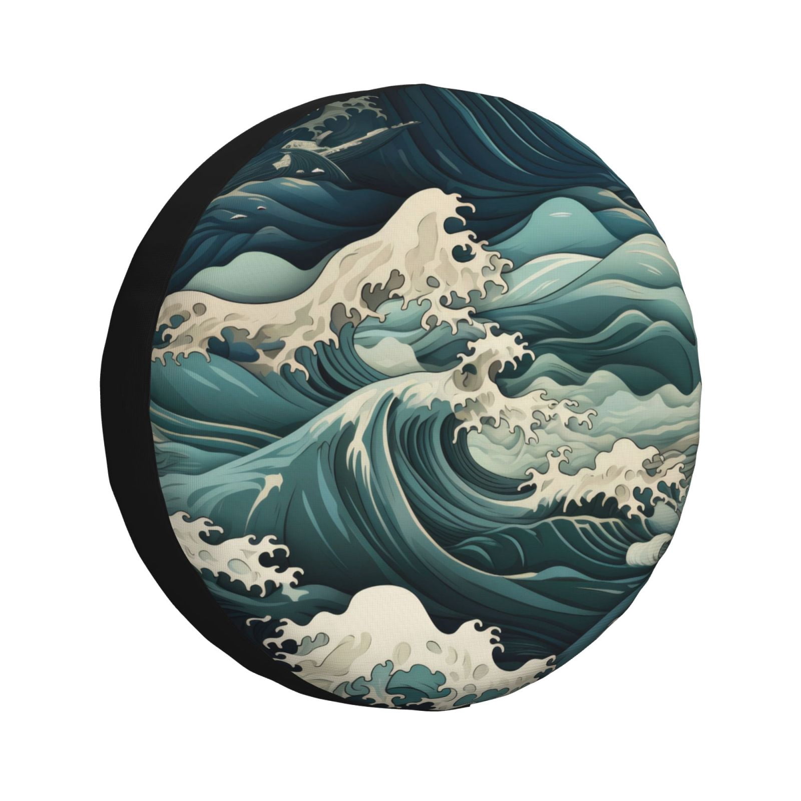 Spare Tire Cover - Sea Waves Art Universal Fit for RV Car Camper SUV ...