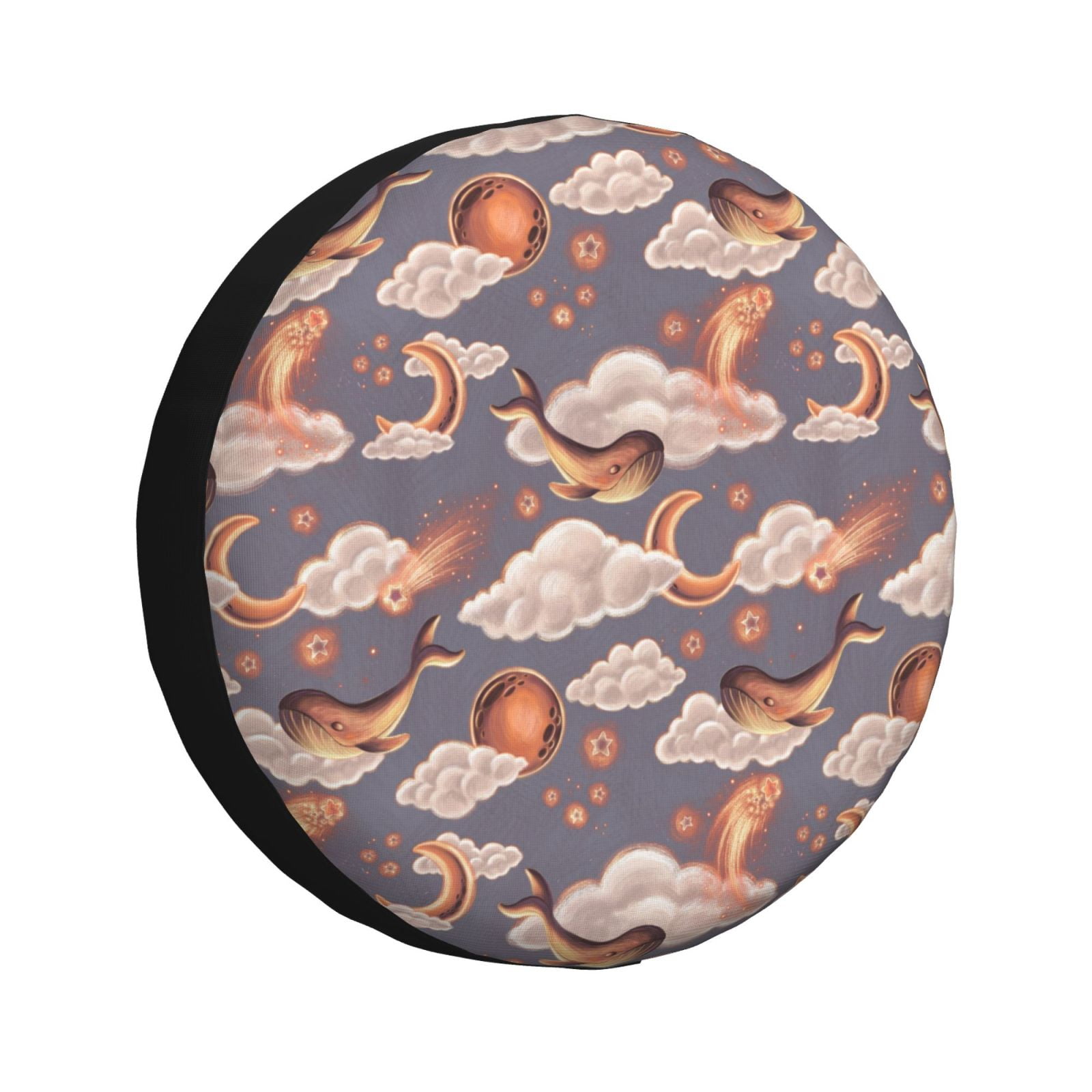 Spare Tire Cover, Star moon clouds Whales texture Wheel Cover Tire ...